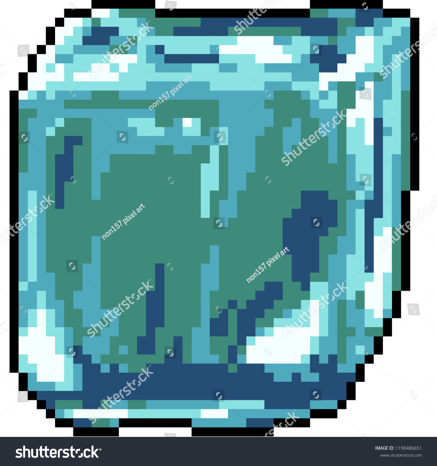 Vector Pixel Art Ice Isolated Cartoon Stock Vector (Royalty Free ...