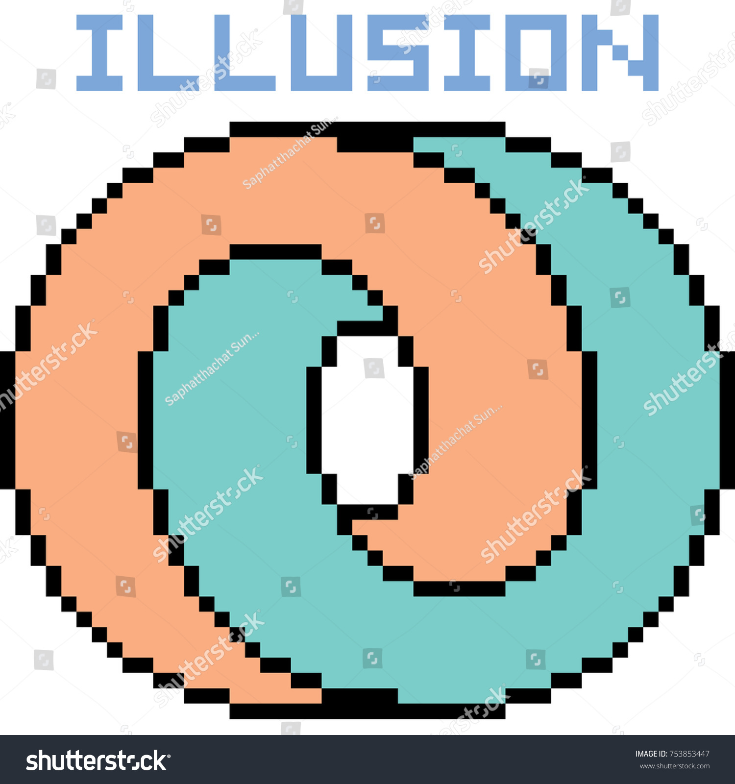 Vector Pixel Art Illusion Isolated Stock Vector (Royalty Free ...