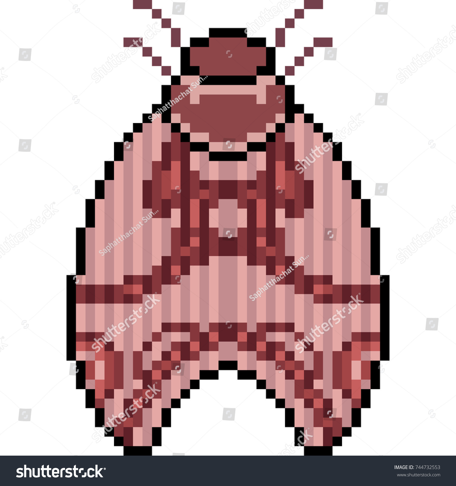 Vector Pixel Art Insect Moth Isolated: เวกเตอร์สต็อก (ปลอดค่าลิขสิทธิ์ ...