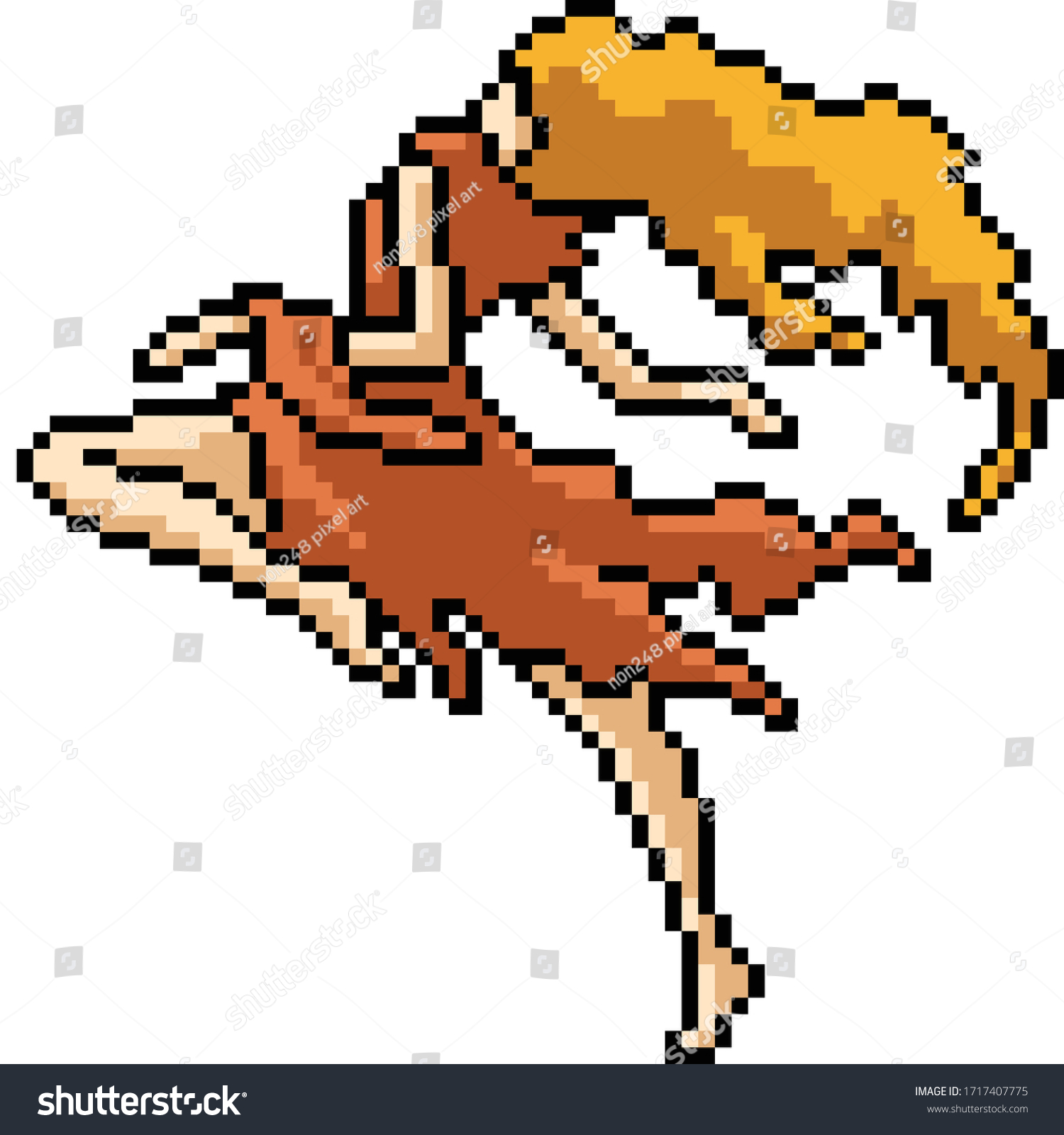 Vector Pixel Art Isolated Dancer Girl: เวกเตอร์สต็อก (ปลอดค่าลิขสิทธิ์ ...