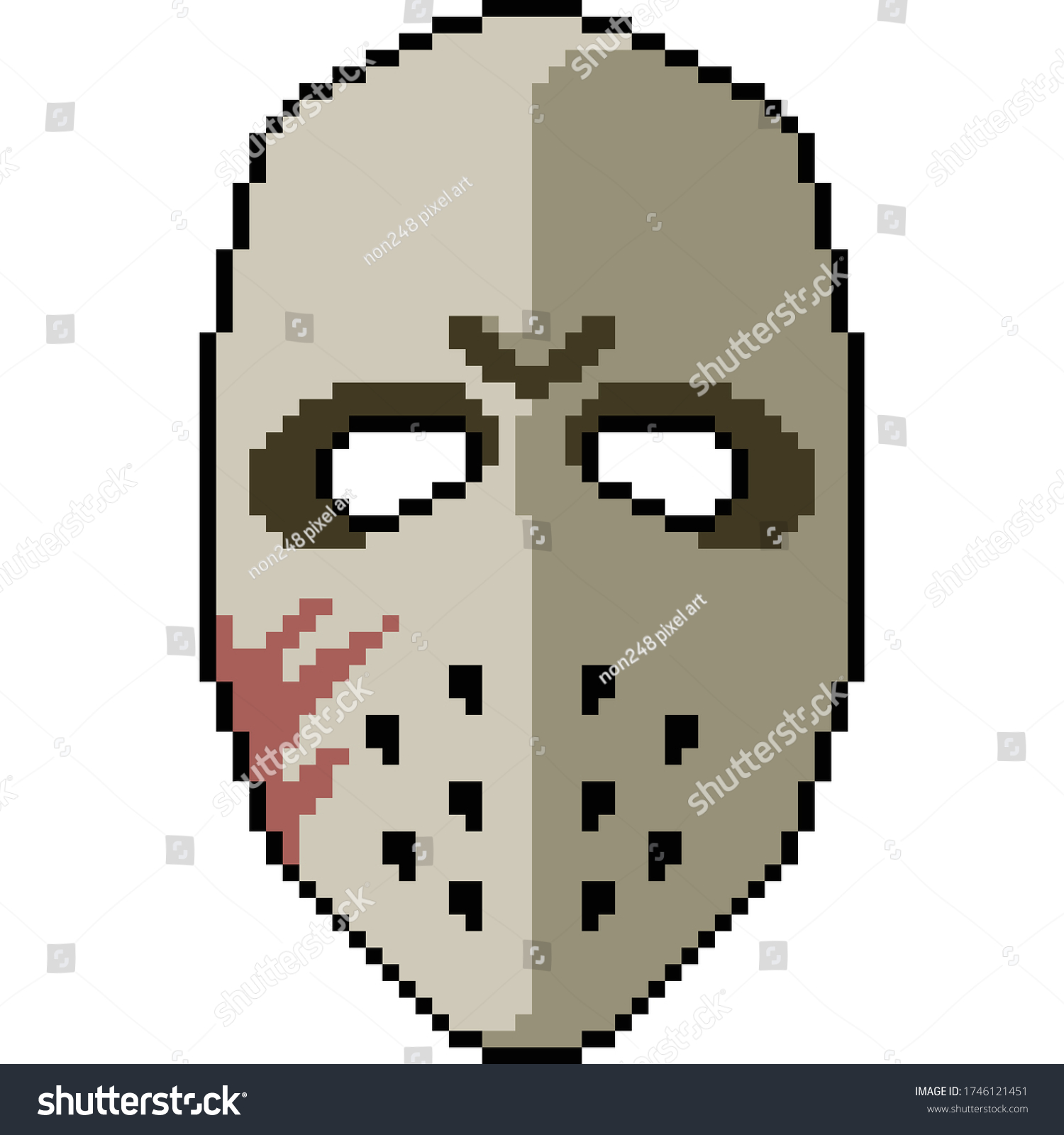 Vector Pixel Art Isolated Iron Mask: เวกเตอร์สต็อก (ปลอดค่าลิขสิทธิ์ ...