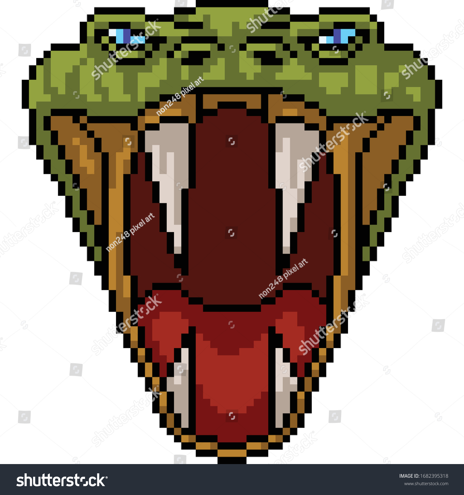 Vector Pixel Art Isolated Snake Face Stock Vector (Royalty Free) 1682395318