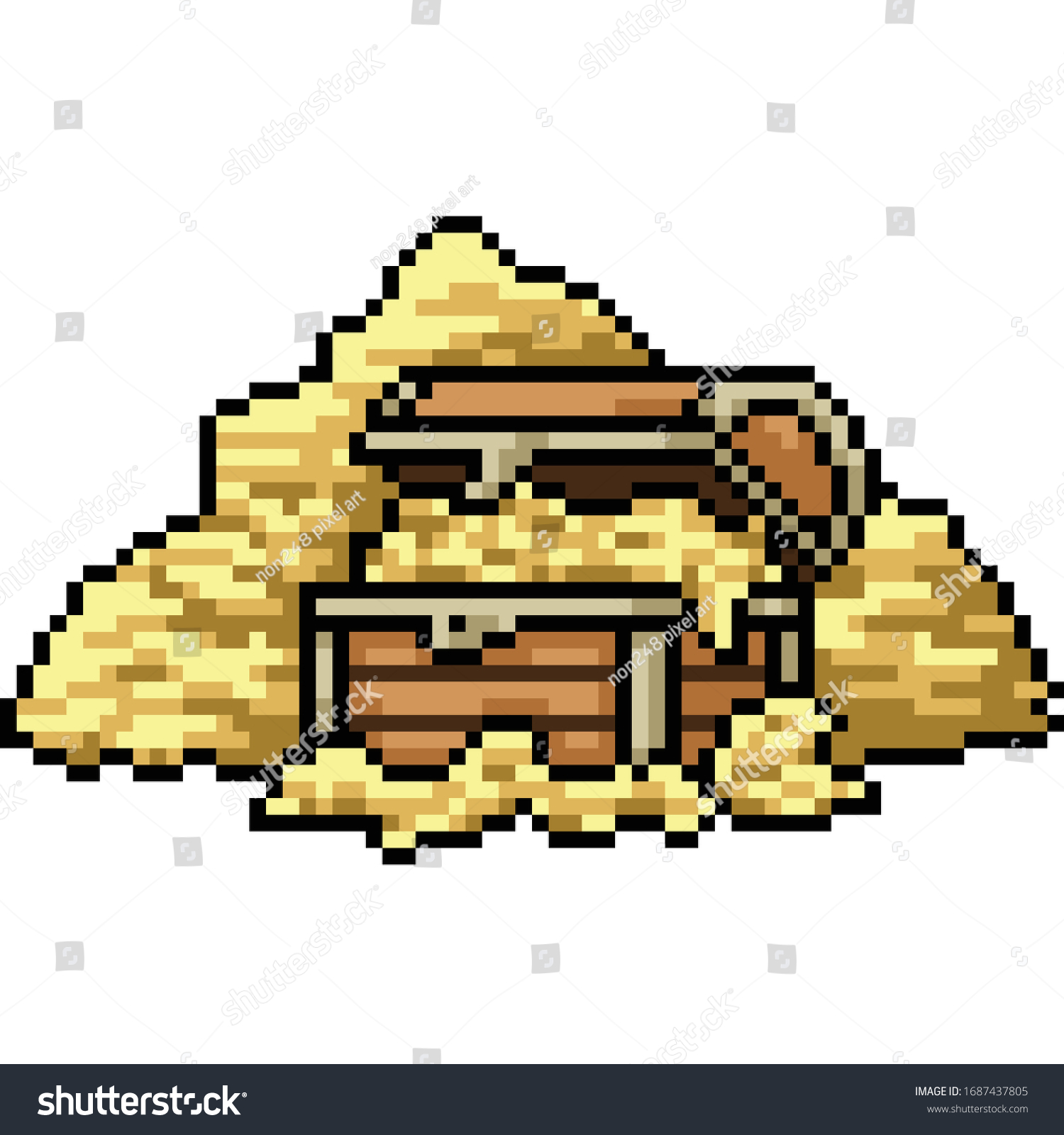 Vector Pixel Art Isolated Treasure Chest: เวกเตอร์สต็อก (ปลอดค่า ...