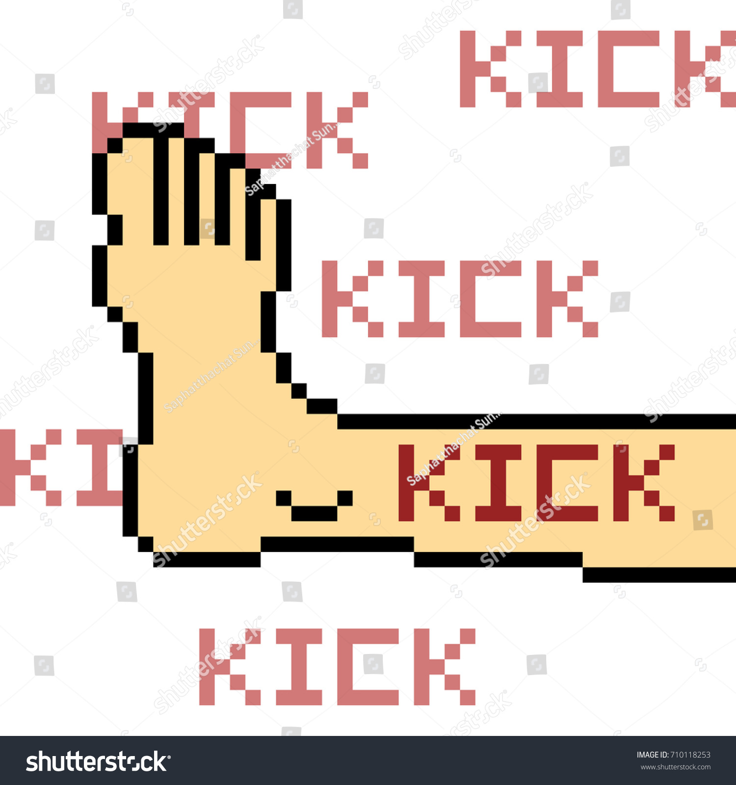 Vector Pixel Art Kick Isolated Stock Vector (Royalty Free) 710118253