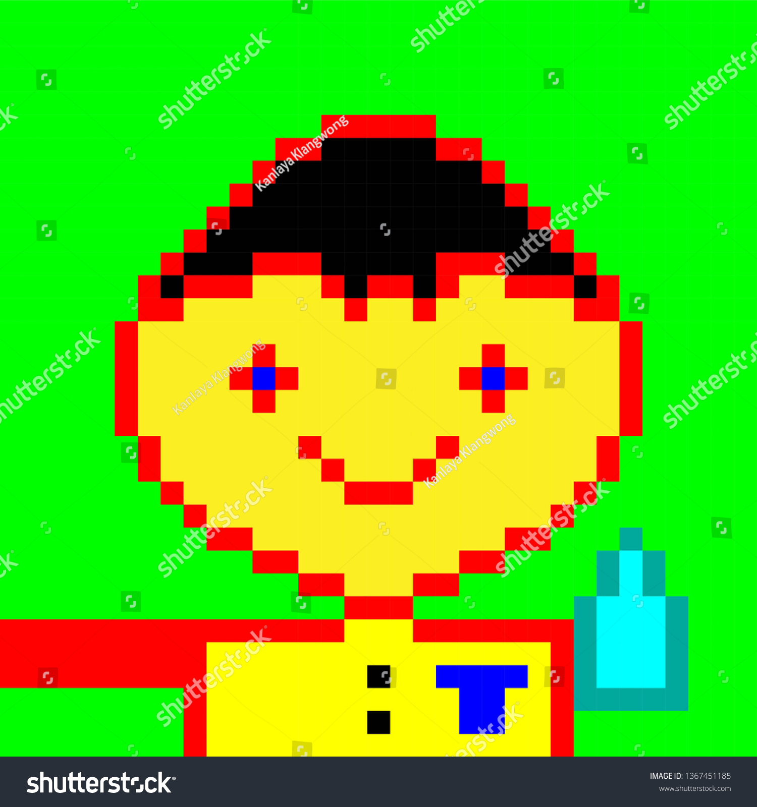 Vector Pixel Art Kid Isolated: เวกเตอร์สต็อก (ปลอดค่าลิขสิทธิ์ ...