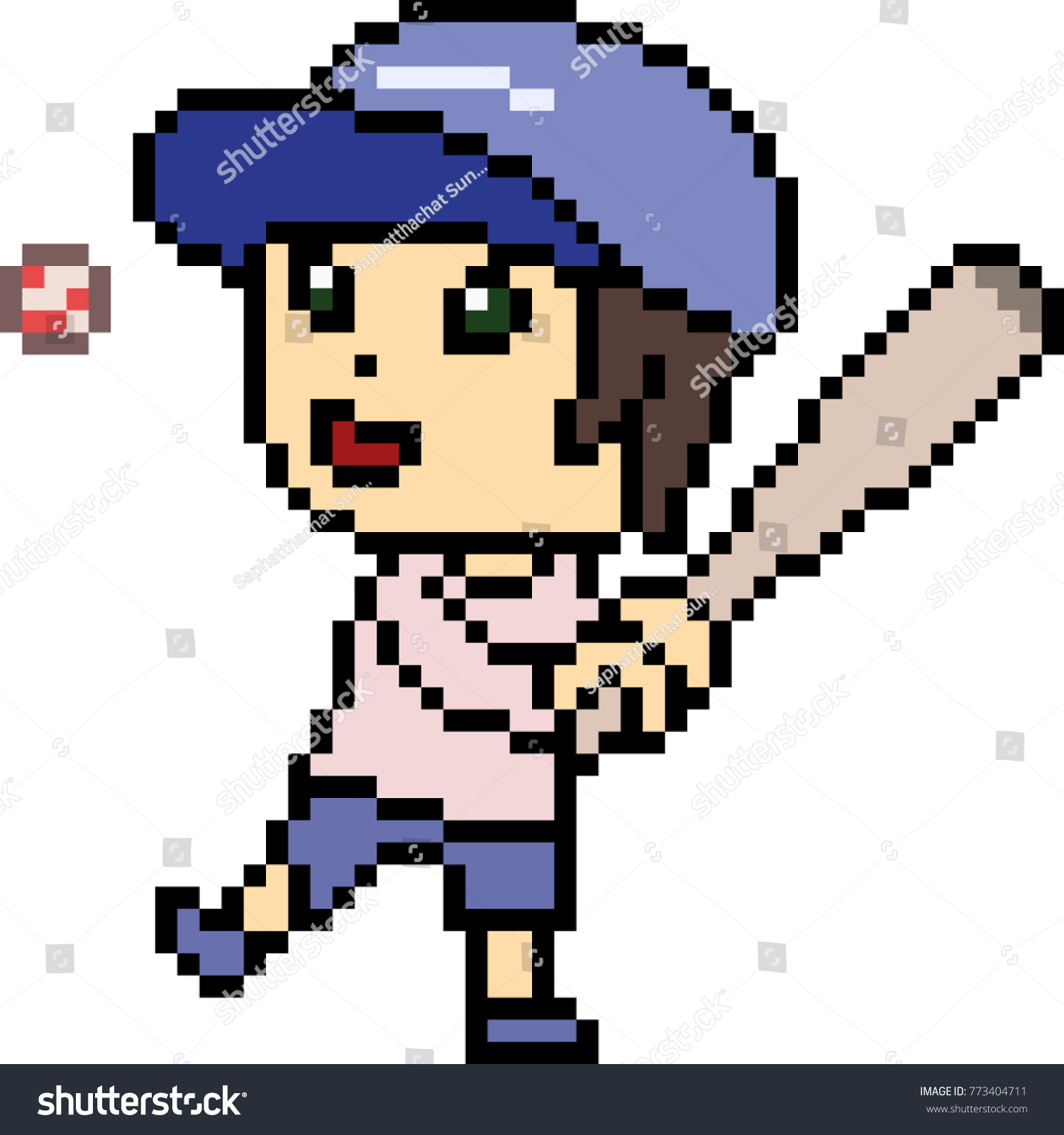 Vector Pixel Art Kid Play Isolated Stock Vector (Royalty Free) 773404711