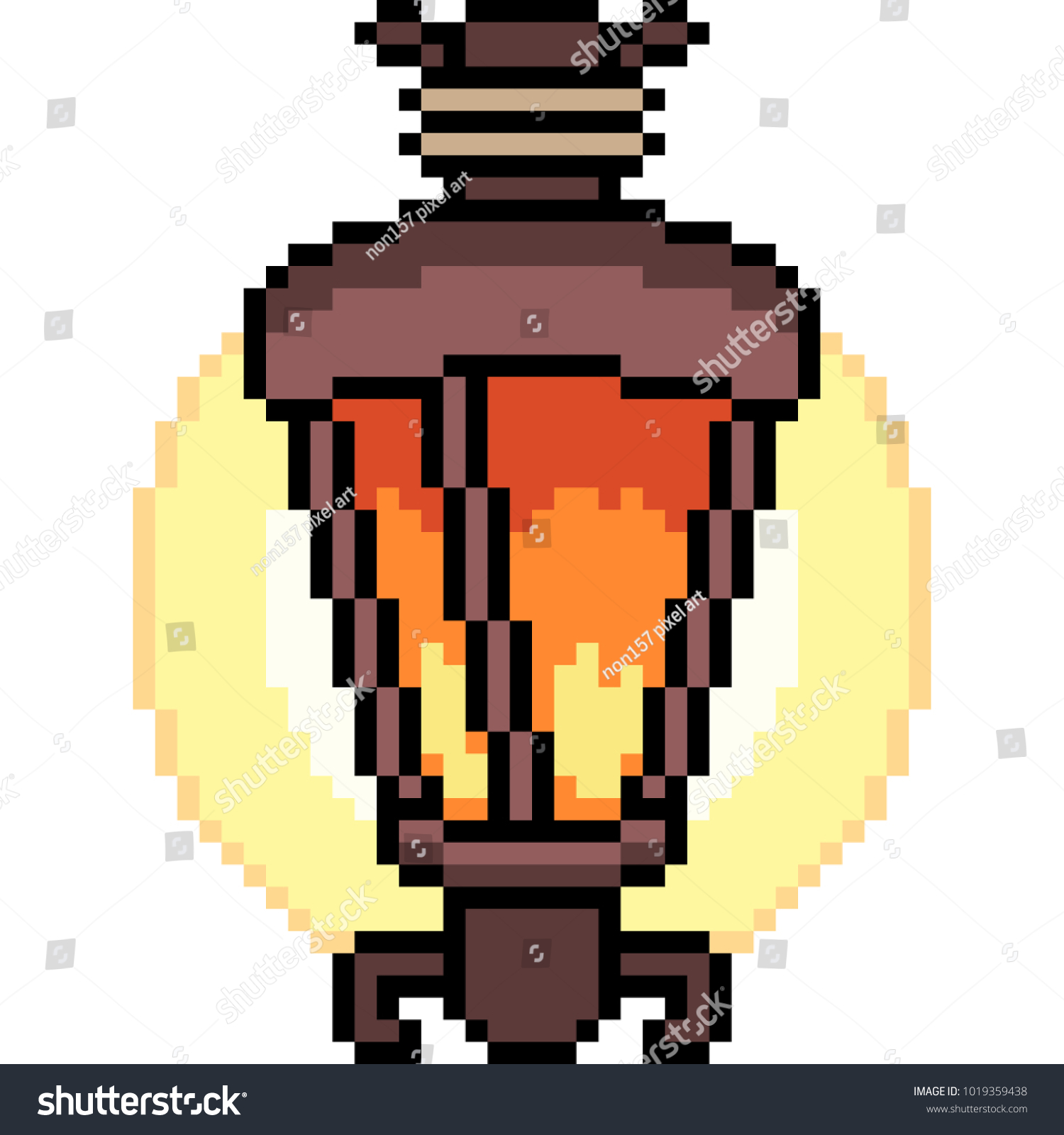 Vector Pixel Art Lamp Isolated: vector de stock (libre de regalías ...
