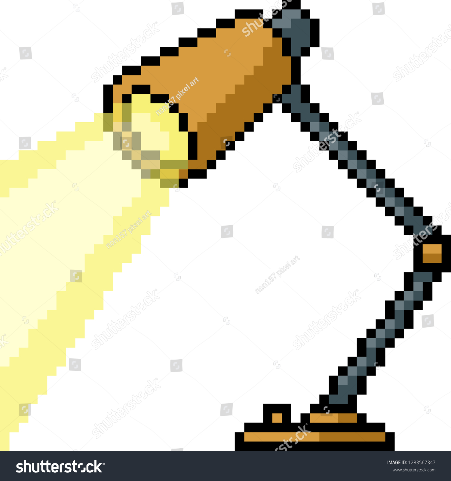 Vector Pixel Art Lamp Isolated Cartoon Stock Vector (Royalty Free ...