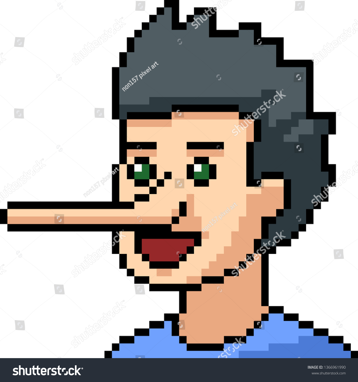 Vector Pixel Art Liar Isolated Cartoon Stock Vector (Royalty Free ...