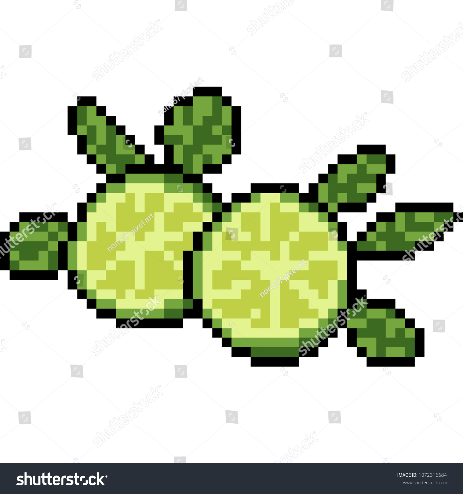 Vector Pixel Art Lime Slice Isolated: vector de stock (libre de ...