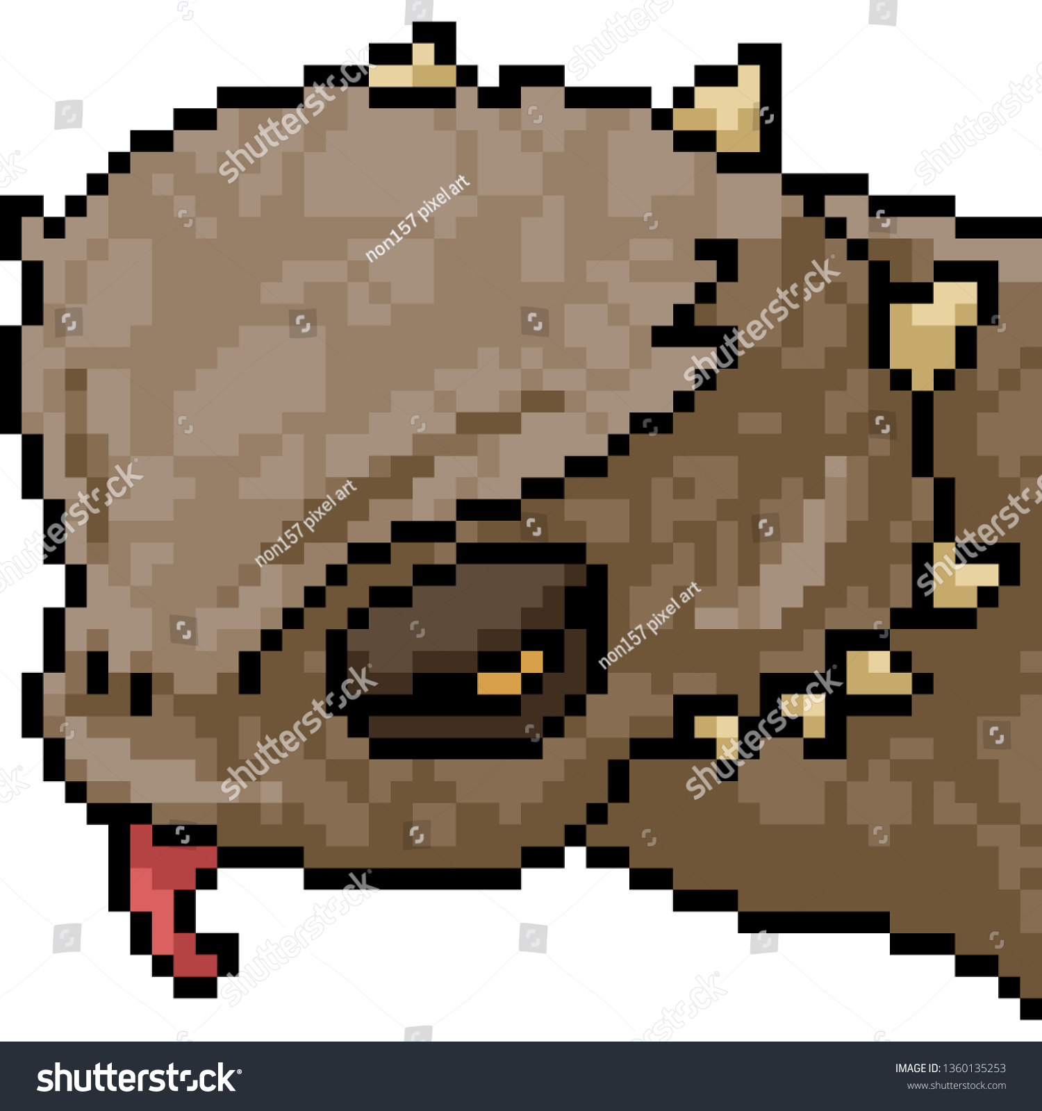 Vector Pixel Art Lizard Isolated Cartoon: vector de stock (libre de ...
