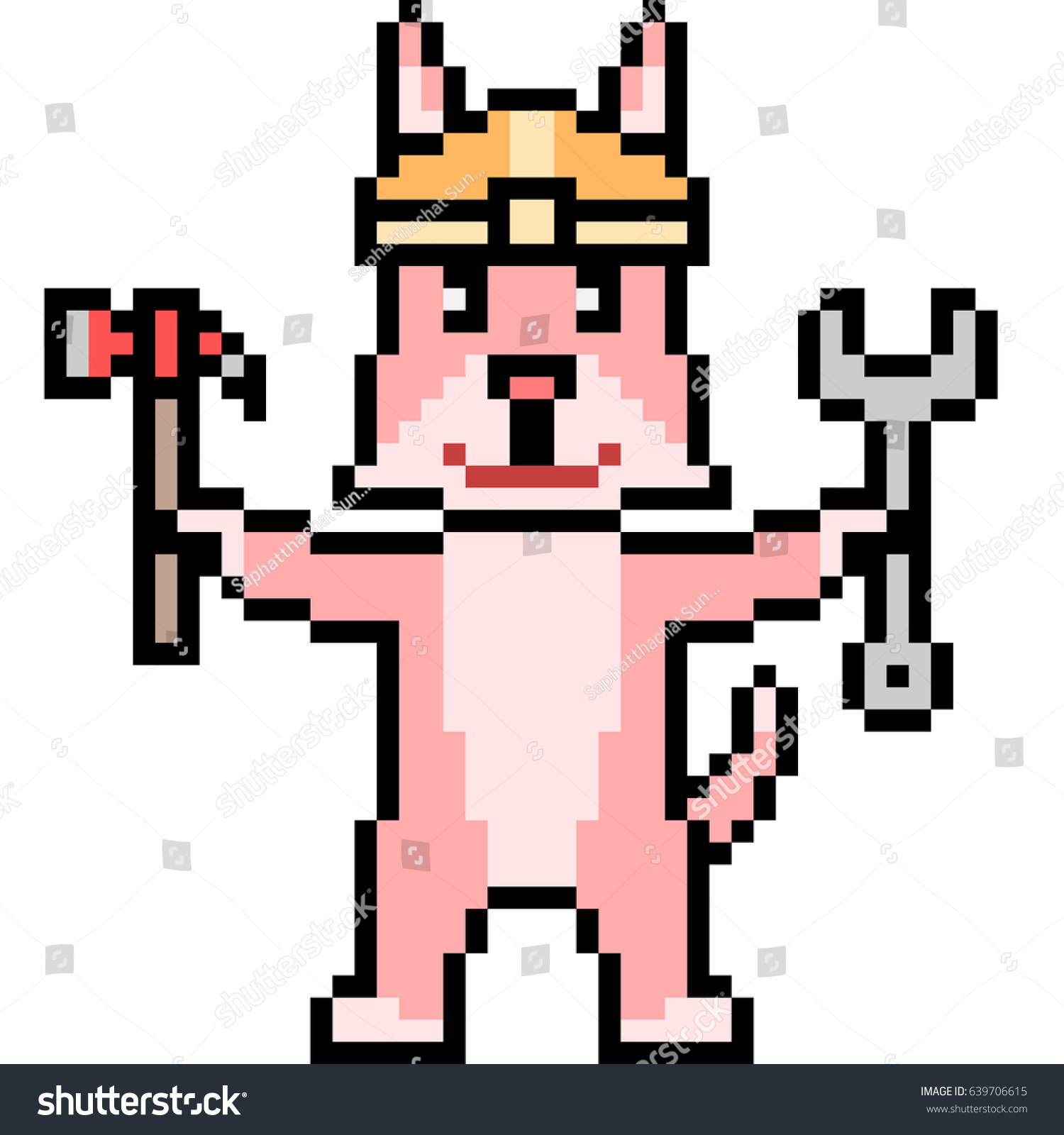 Vector Pixel Art Mechanic: เวกเตอร์สต็อก (ปลอดค่าลิขสิทธิ์) 639706615