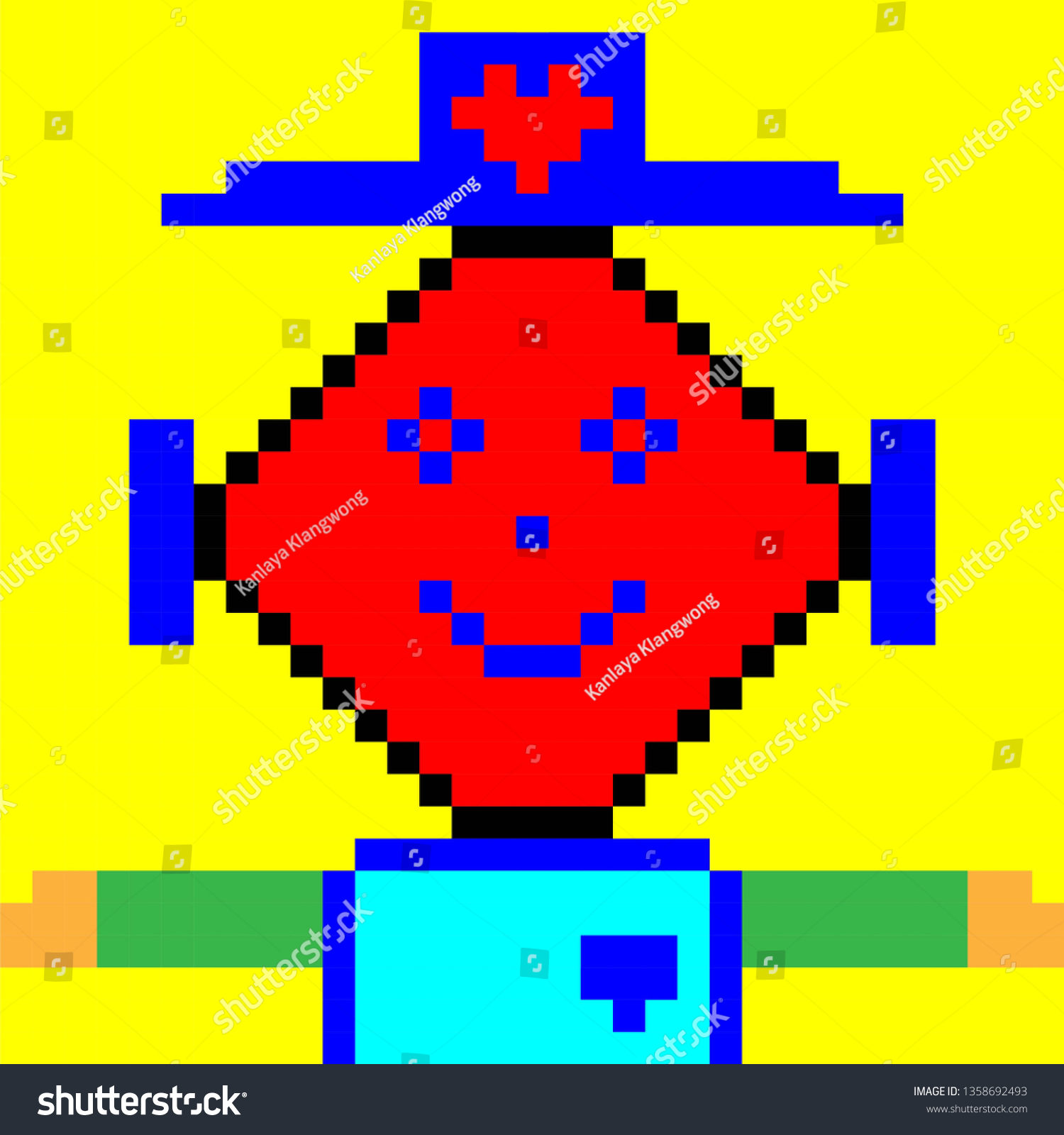 Vector Pixel Art Mechanic Robot Isolated Stock Vector (Royalty Free ...