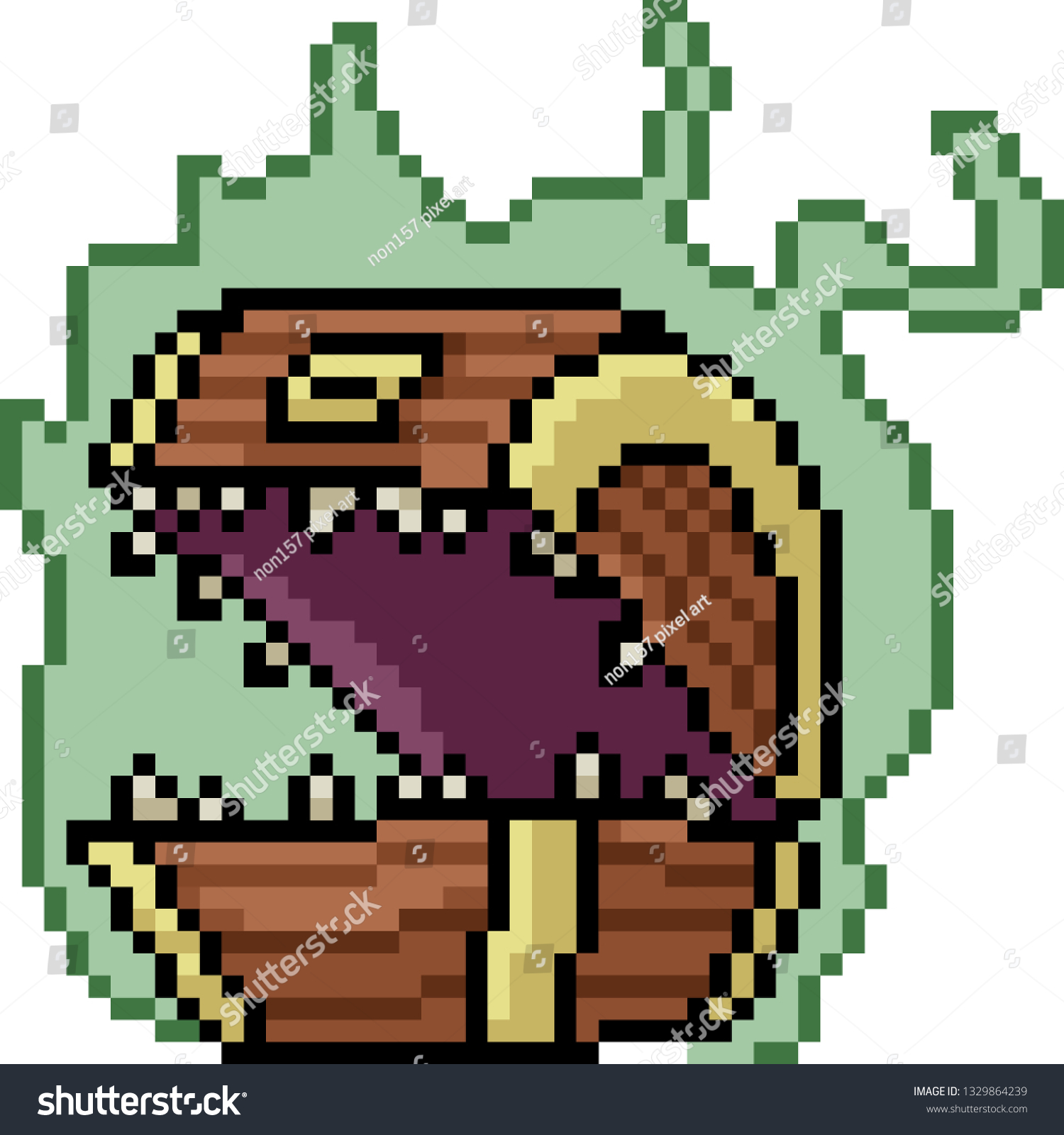 Vector Pixel Art Mimic Isolated Cartoon Stock Vector (Royalty Free ...