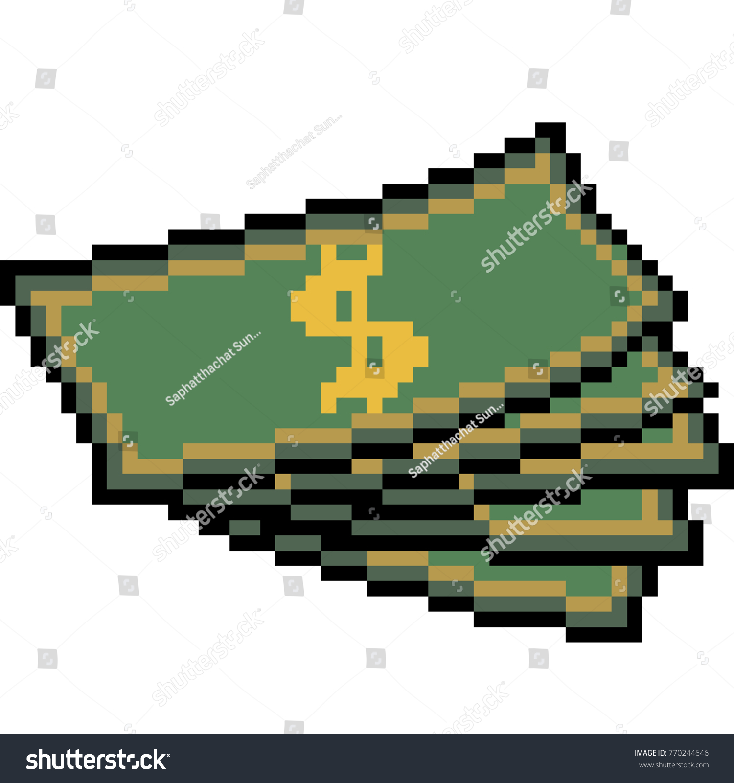 Vector Pixel Art Money Isolated 스톡 벡터(로열티 프리) 770244646 | Shutterstock
