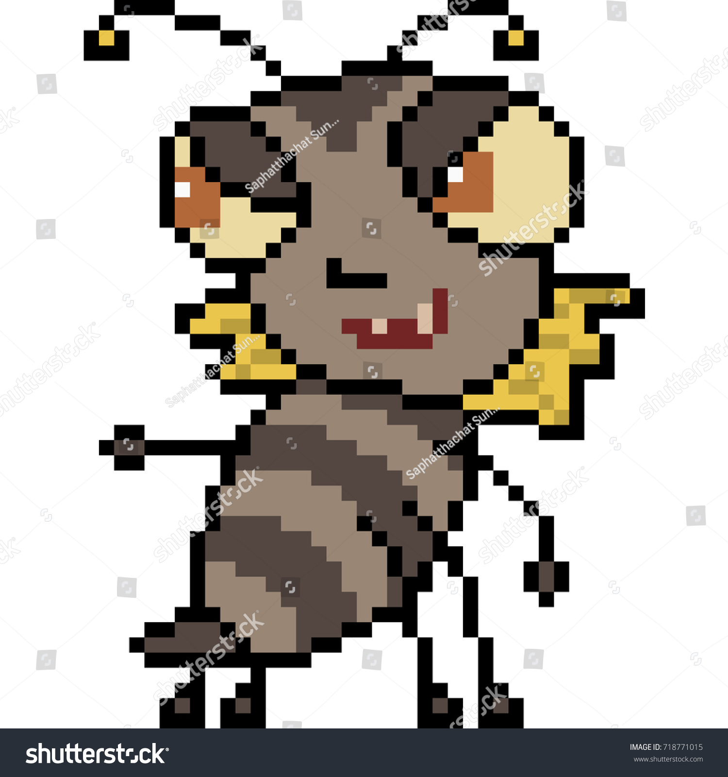 Vector Pixel Art Monster Isolated Stock Vector (Royalty Free) 718771015 ...