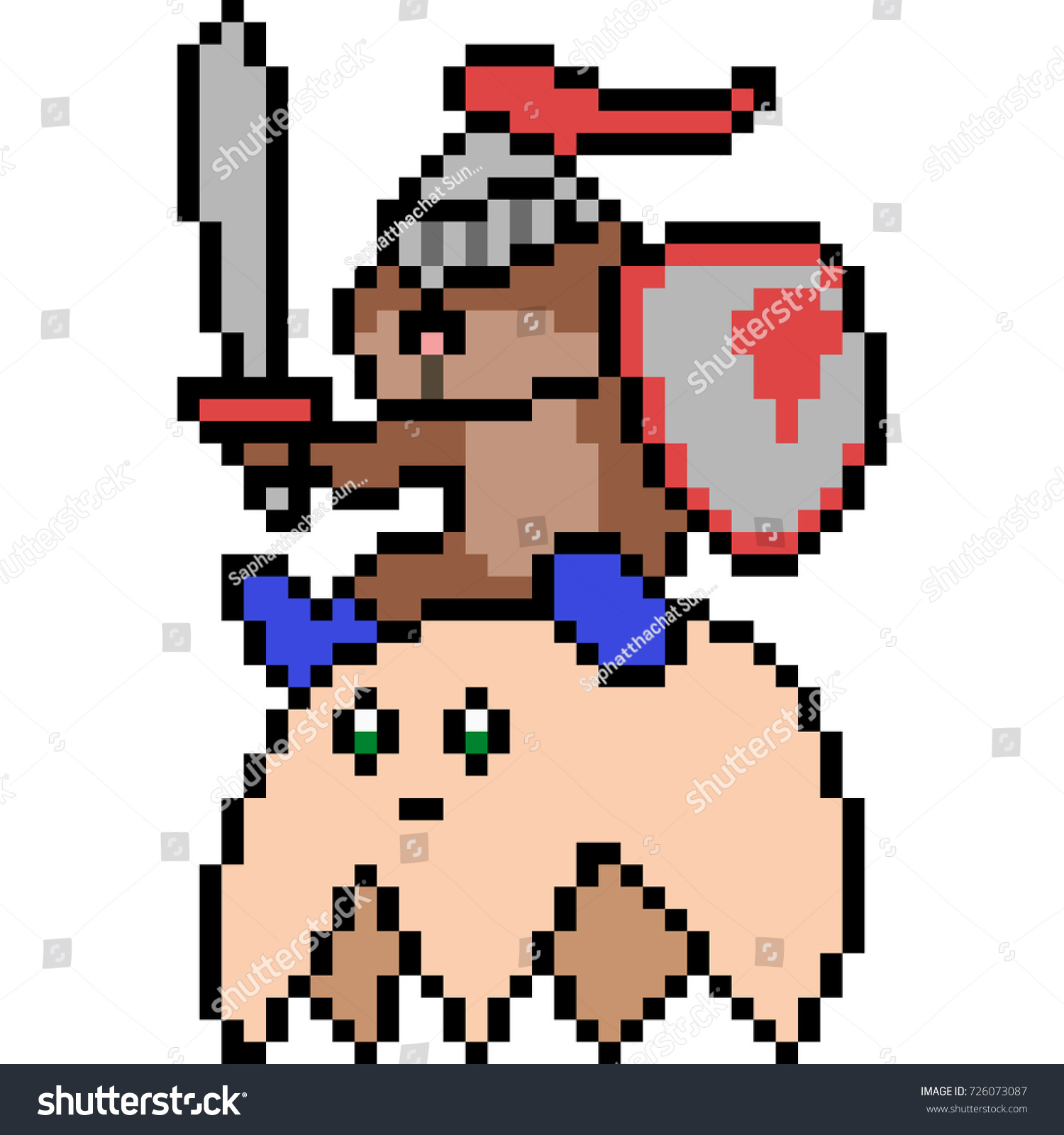 Vector Pixel Art Monster Knight Isolated: เวกเตอร์สต็อก (ปลอดค่า ...