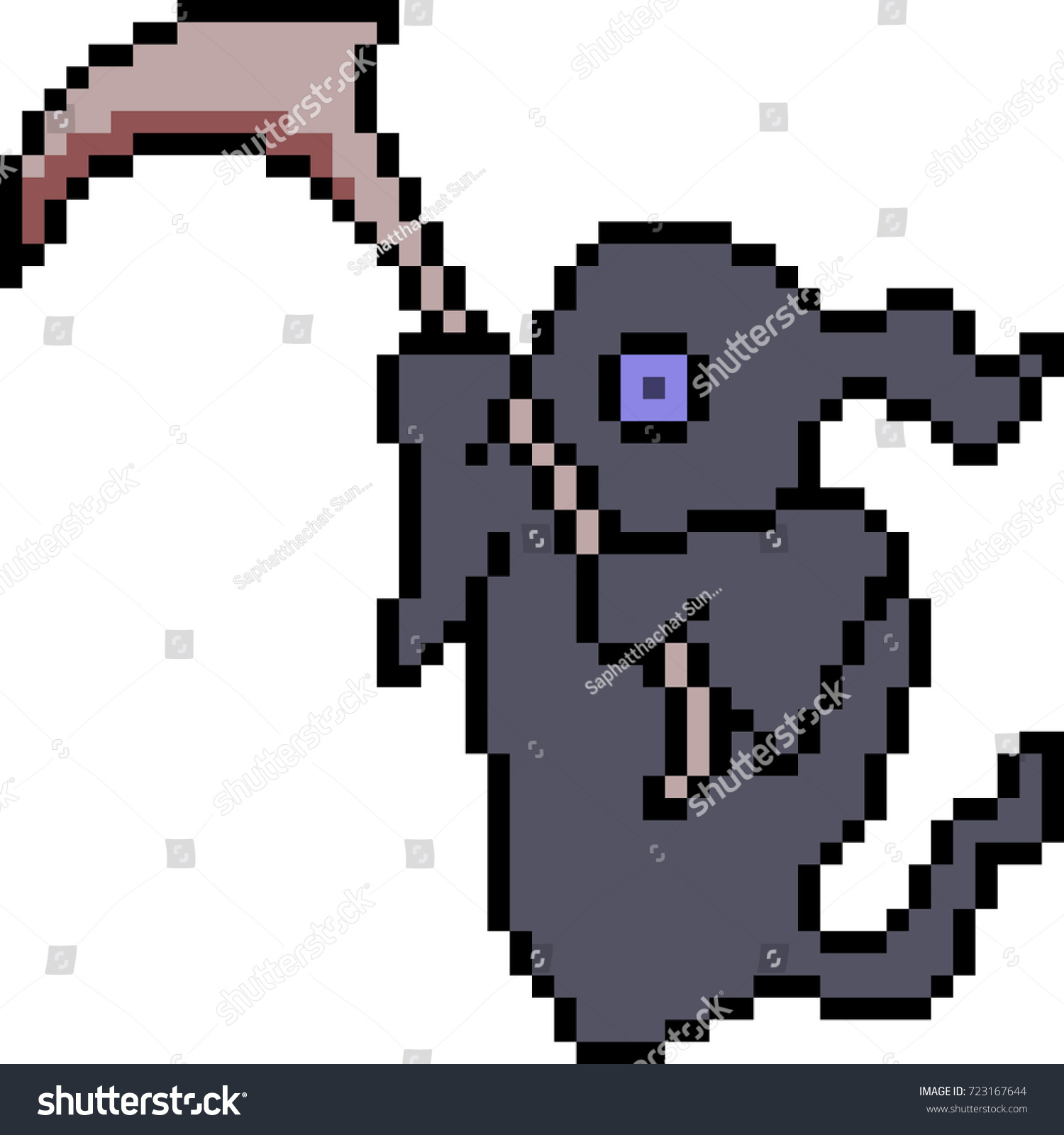 Vector Pixel Art Monster Reaper Isolated Stock Vector (Royalty Free ...