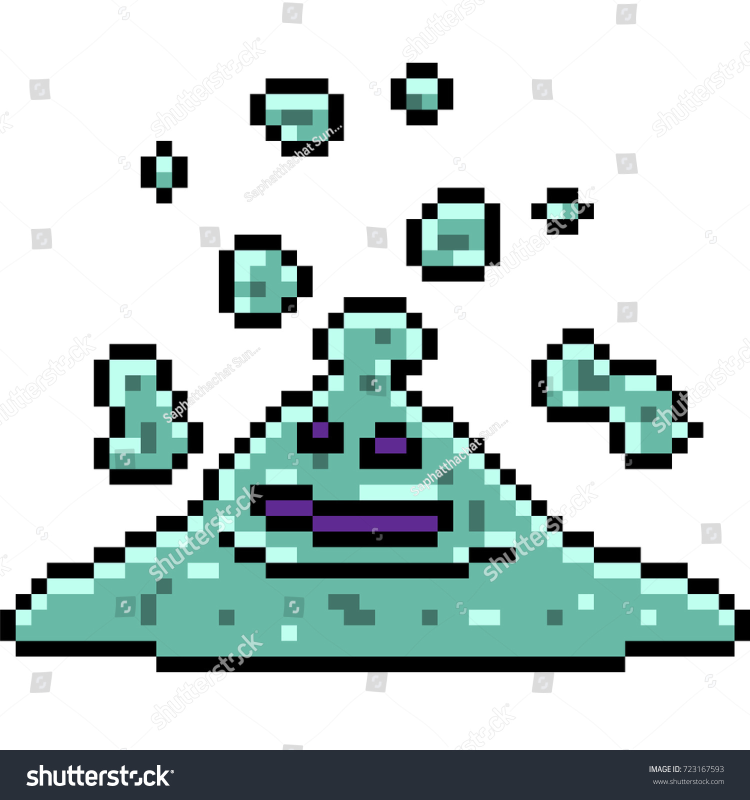 Vector Pixel Art Monster Slime Isolated 库存矢量图（免版税）723167593 | Shutterstock