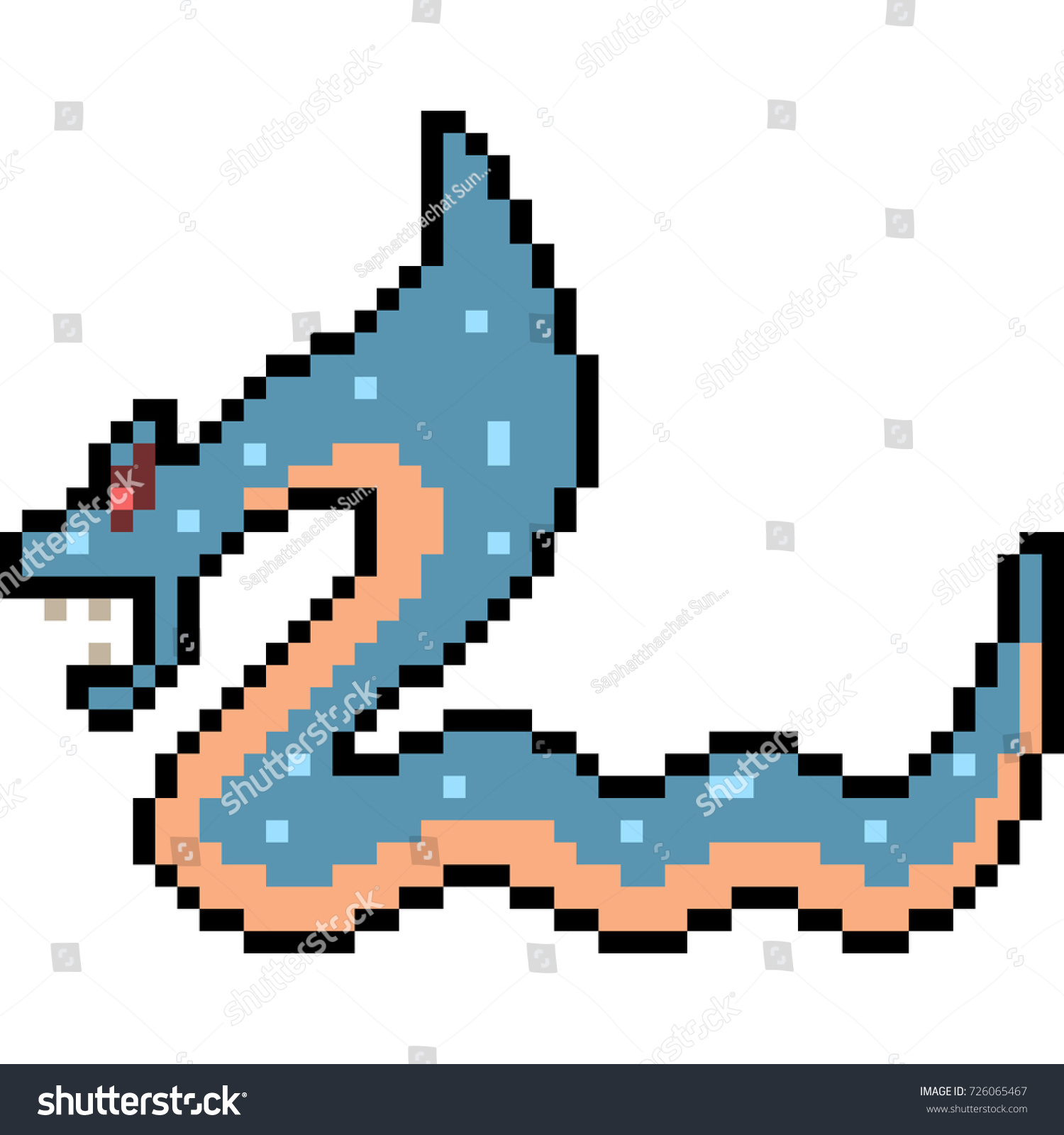 Vektor Stok Vector Pixel Art Monster Snake Isolated (Tanpa Royalti ...