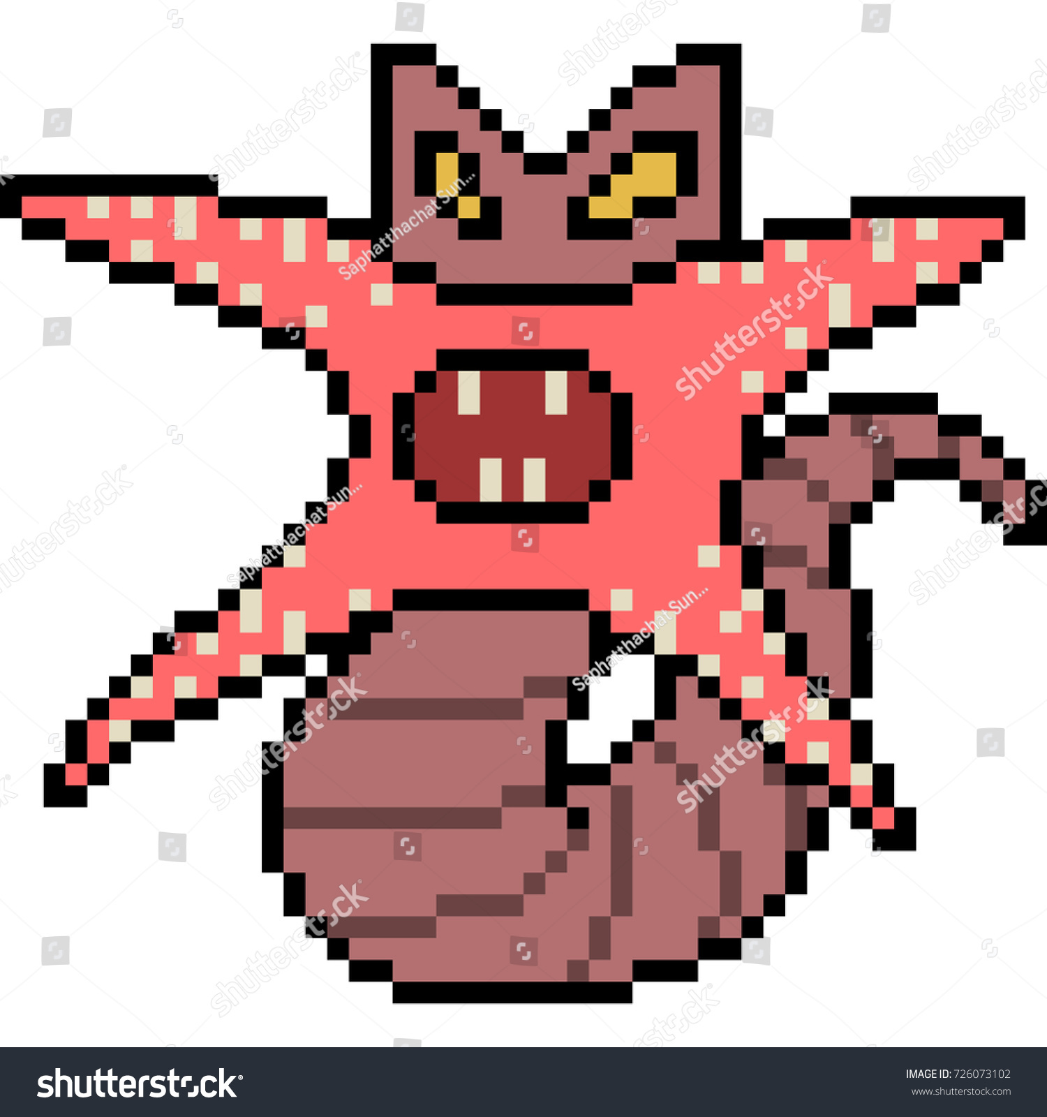 Vector Pixel Art Monster Worm Isolated Stock Vector (Royalty Free ...