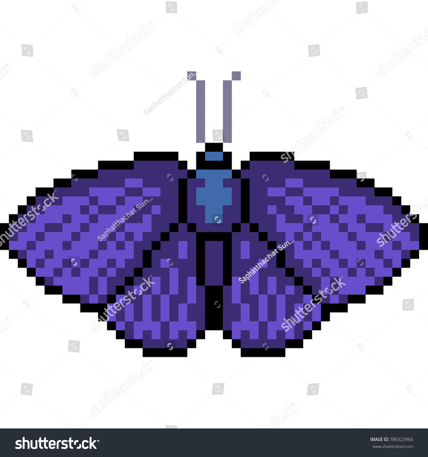 Vector Pixel Art Moth Isolated: vector de stock (libre de regalías ...