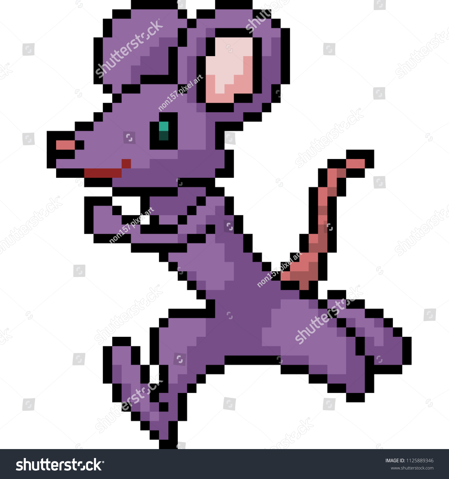 Vector Pixel Art Mouse Run Isolated Stock Vector (Royalty Free ...