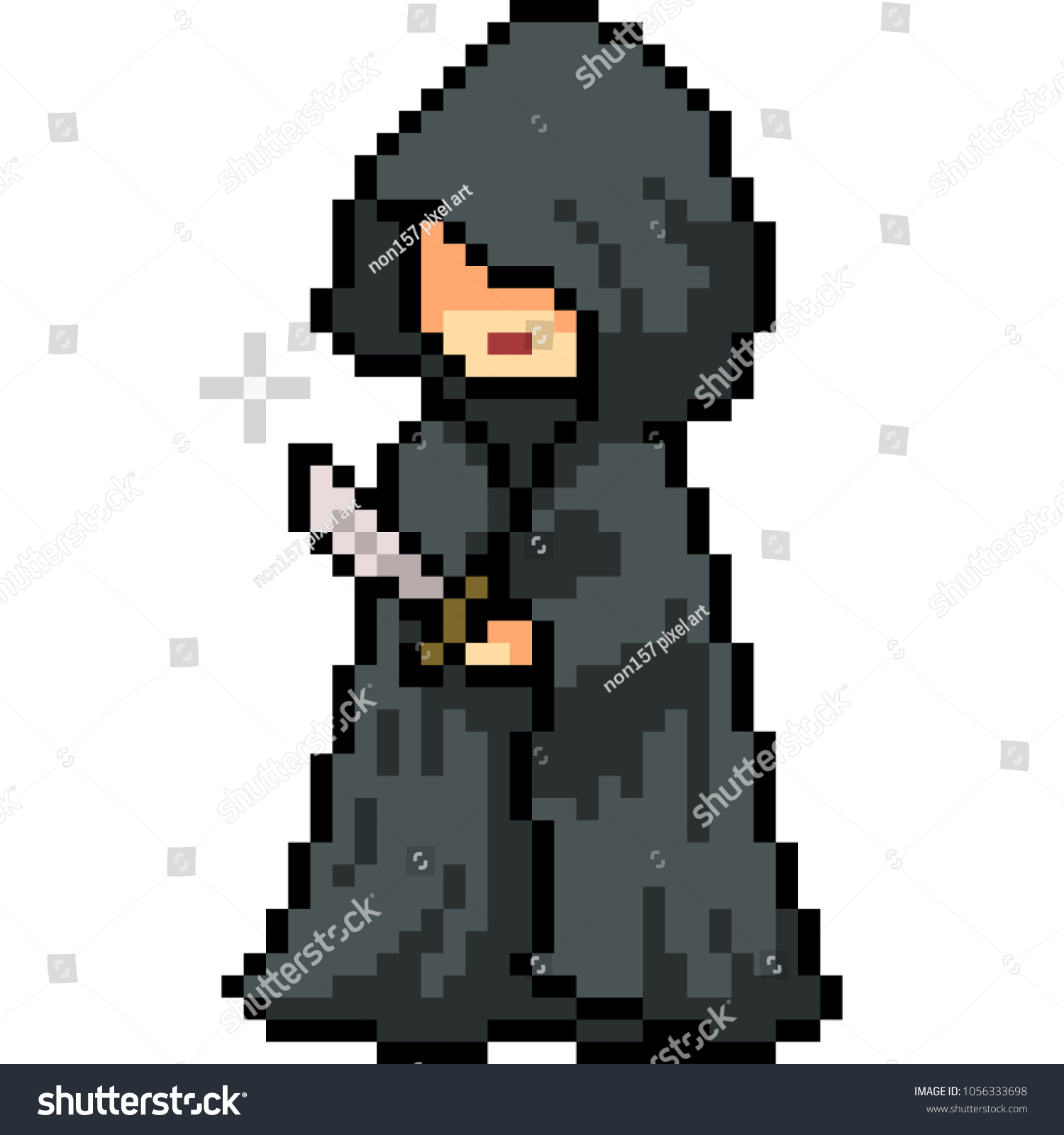 Vector Pixel Art Murderer Isolated Cartoon Stock Vector (Royalty Free ...