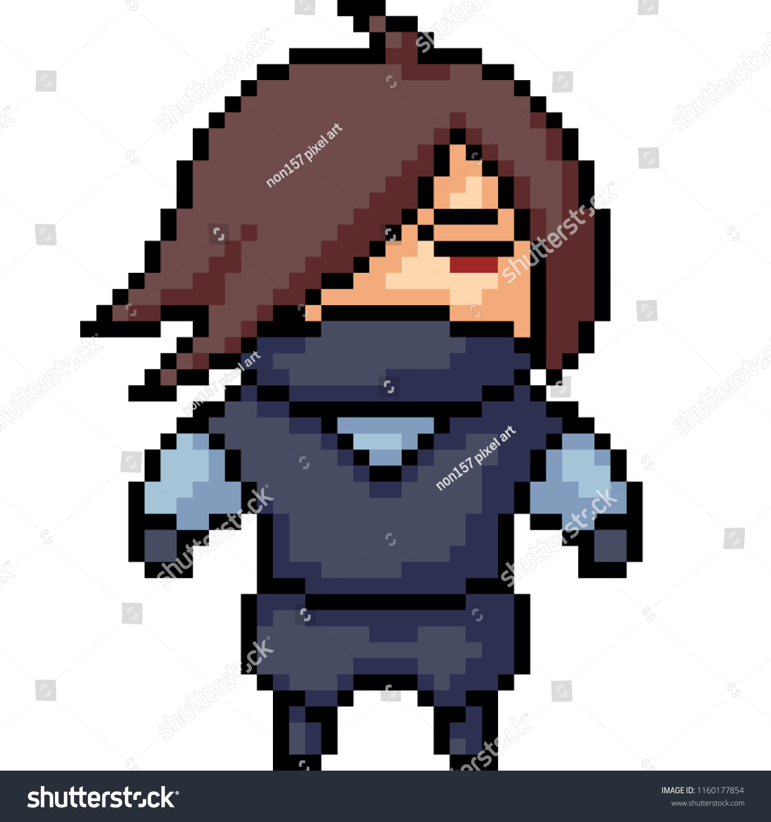 Vector Pixel Art Ninja Isolated Cartoon: vector de stock (libre de ...