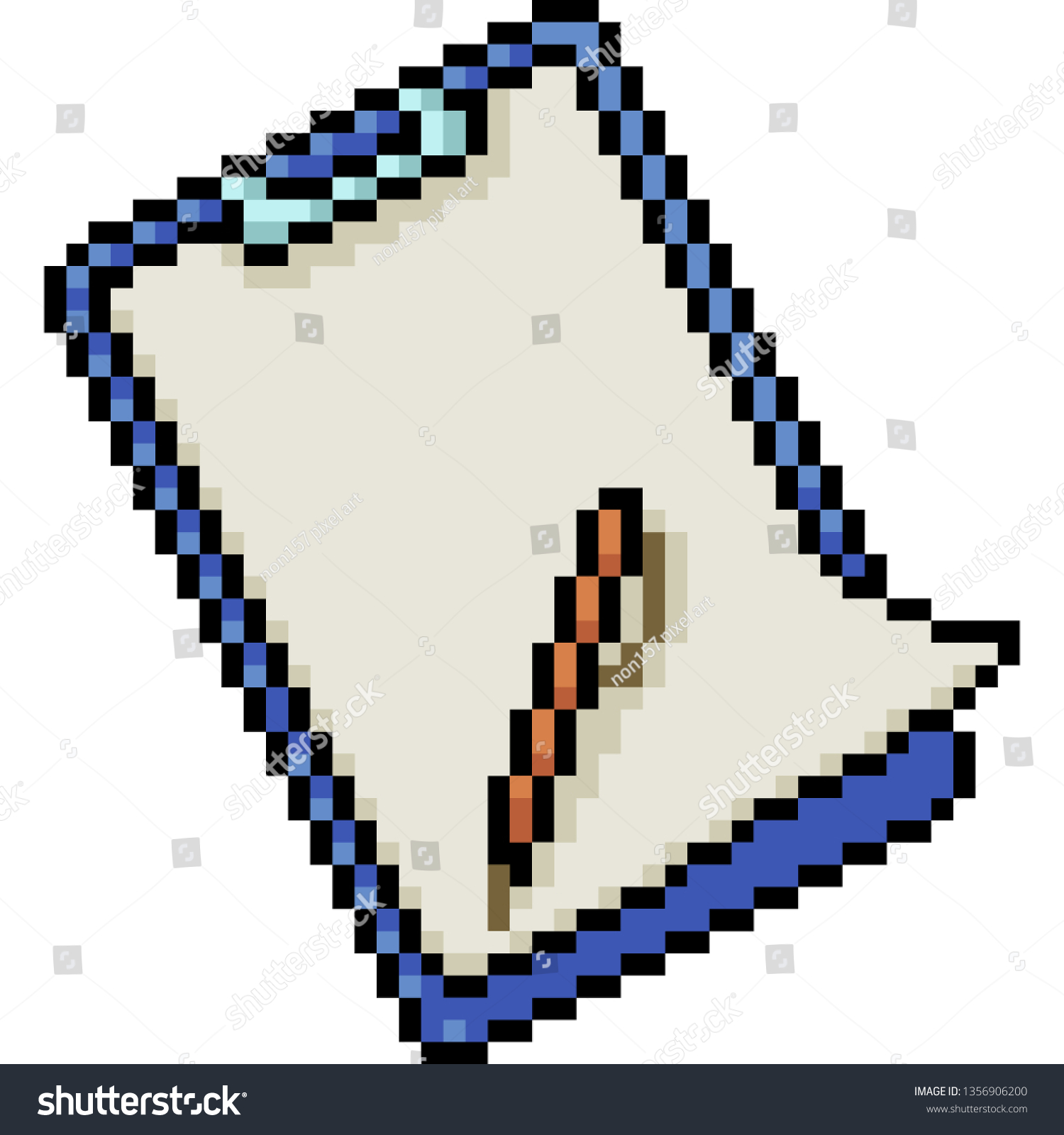 Vector Pixel Art Note Memo Isolated Stock Vector (Royalty Free ...