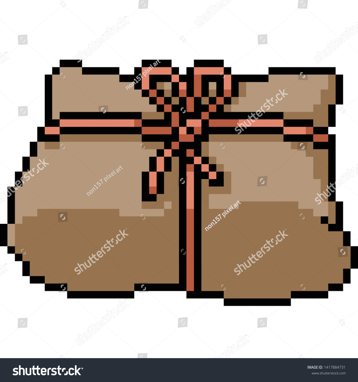Vector Pixel Art Package Isolated Cartoon Stock Vector (Royalty Free ...