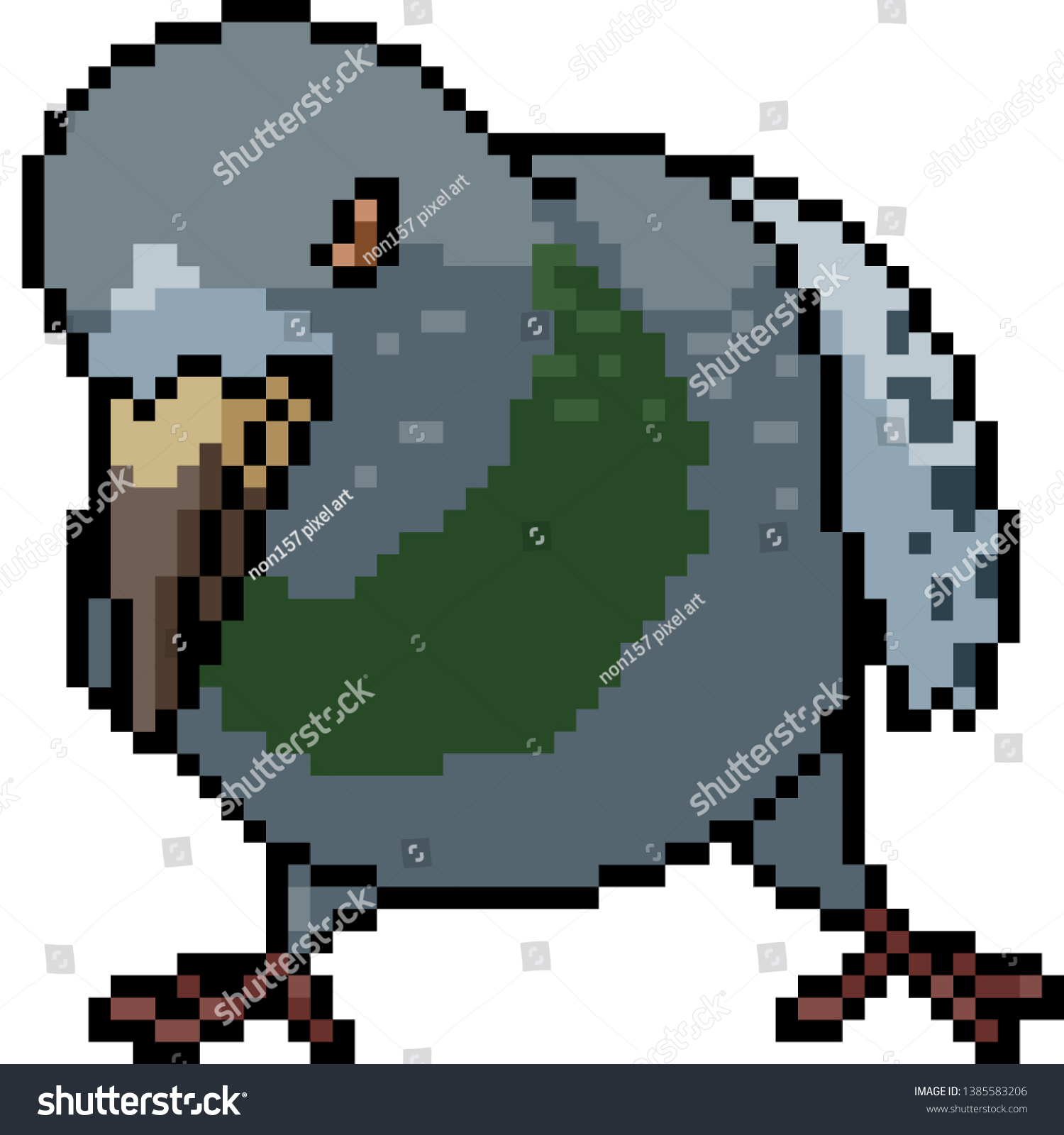 Vector Pixel Art Pigeon Isolated Cartoon: vector de stock (libre de ...
