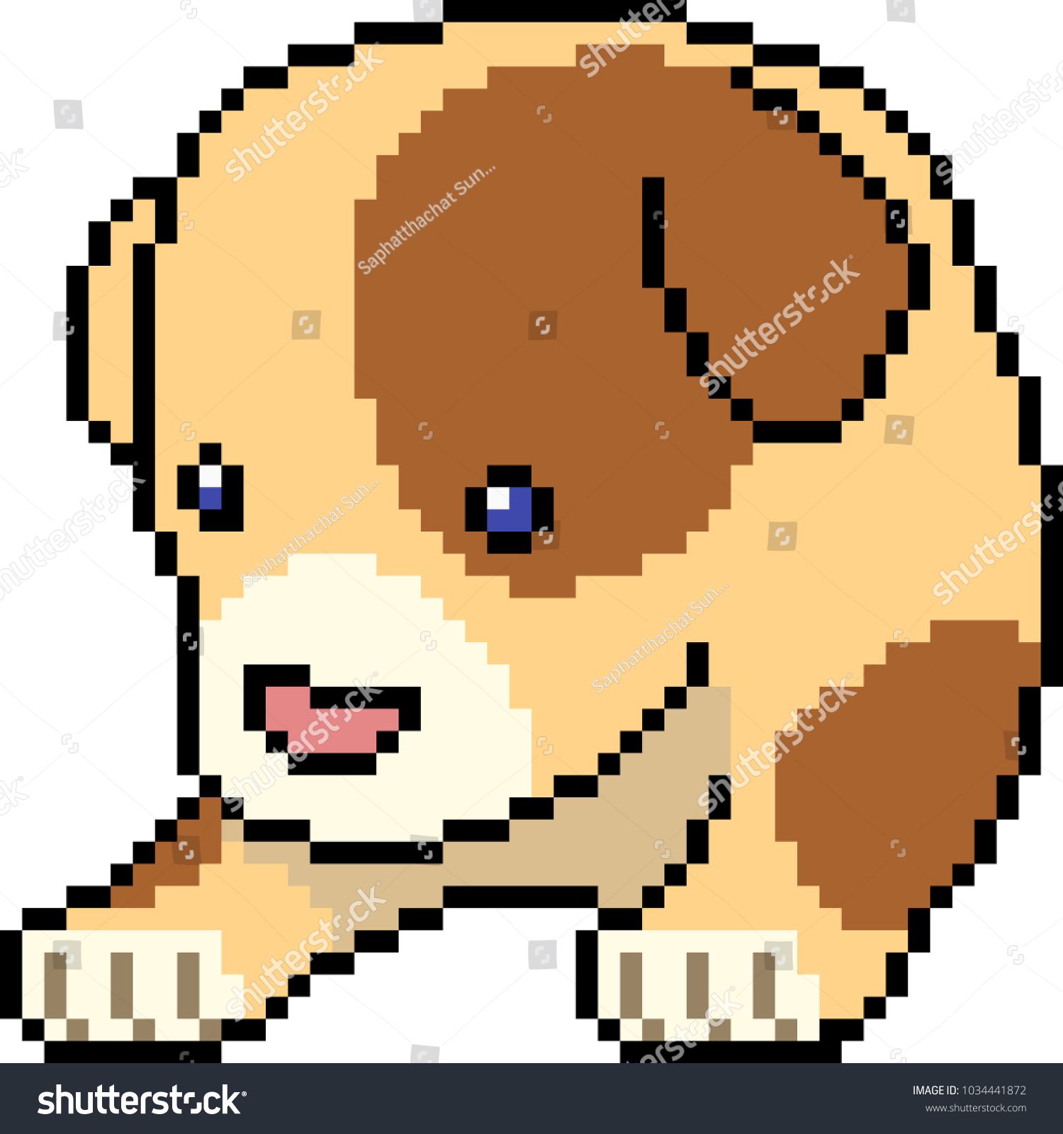 Vector Pixel Art Pup Doll Isolated Stock Vector (Royalty Free) 1034441872