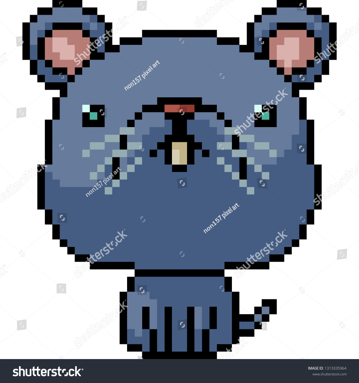 Vektor Stok Vector Pixel Art Rat Isolated Cartoon (Tanpa Royalti ...