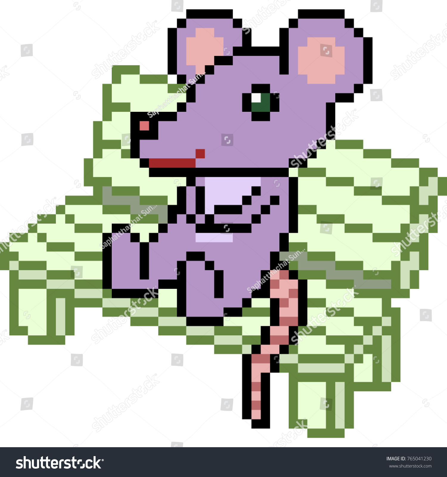 Vector Pixel Art Rat Sit Isolated: vector de stock (libre de regalías ...