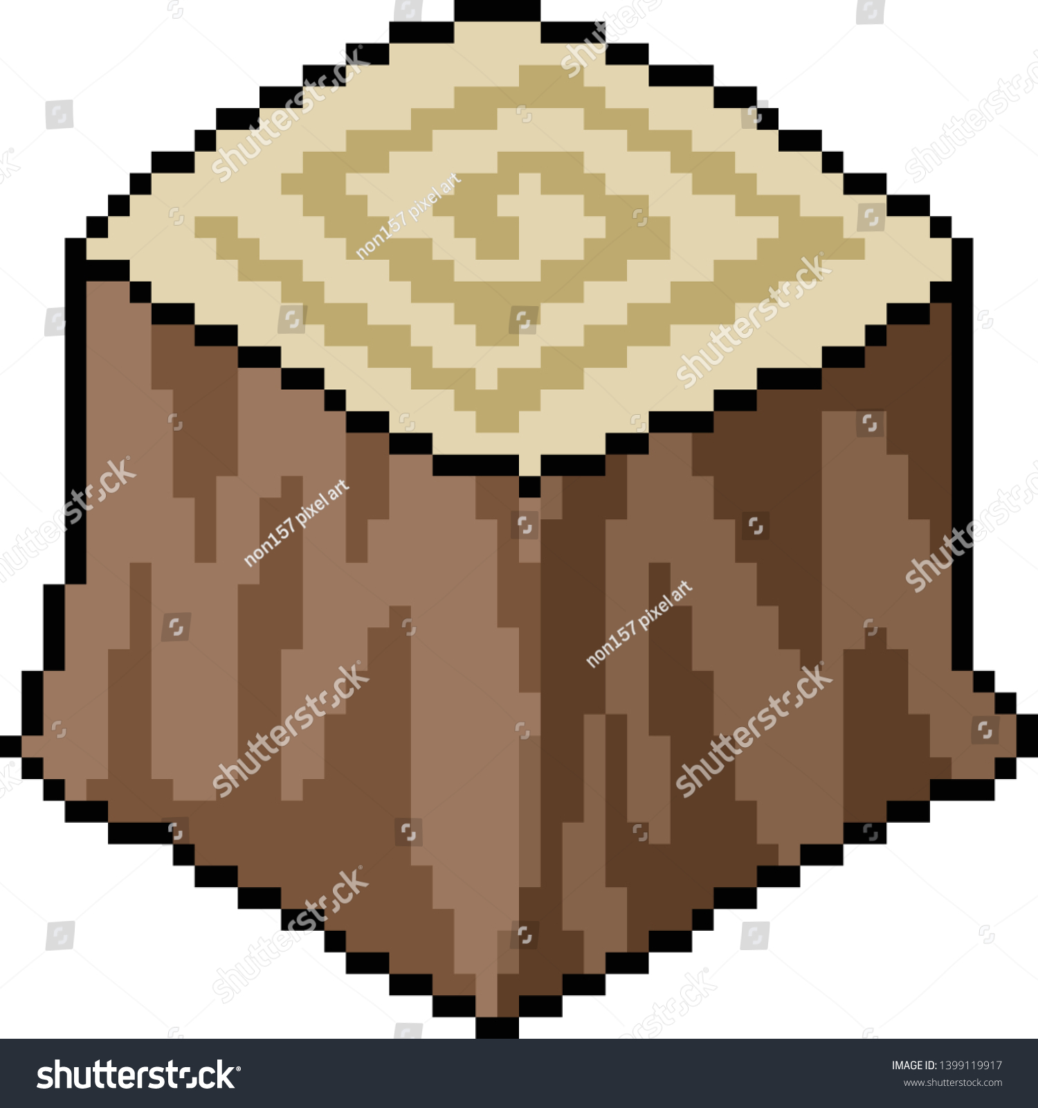 Vector Pixel Art Rectangle Log Isolated: vector de stock (libre de ...