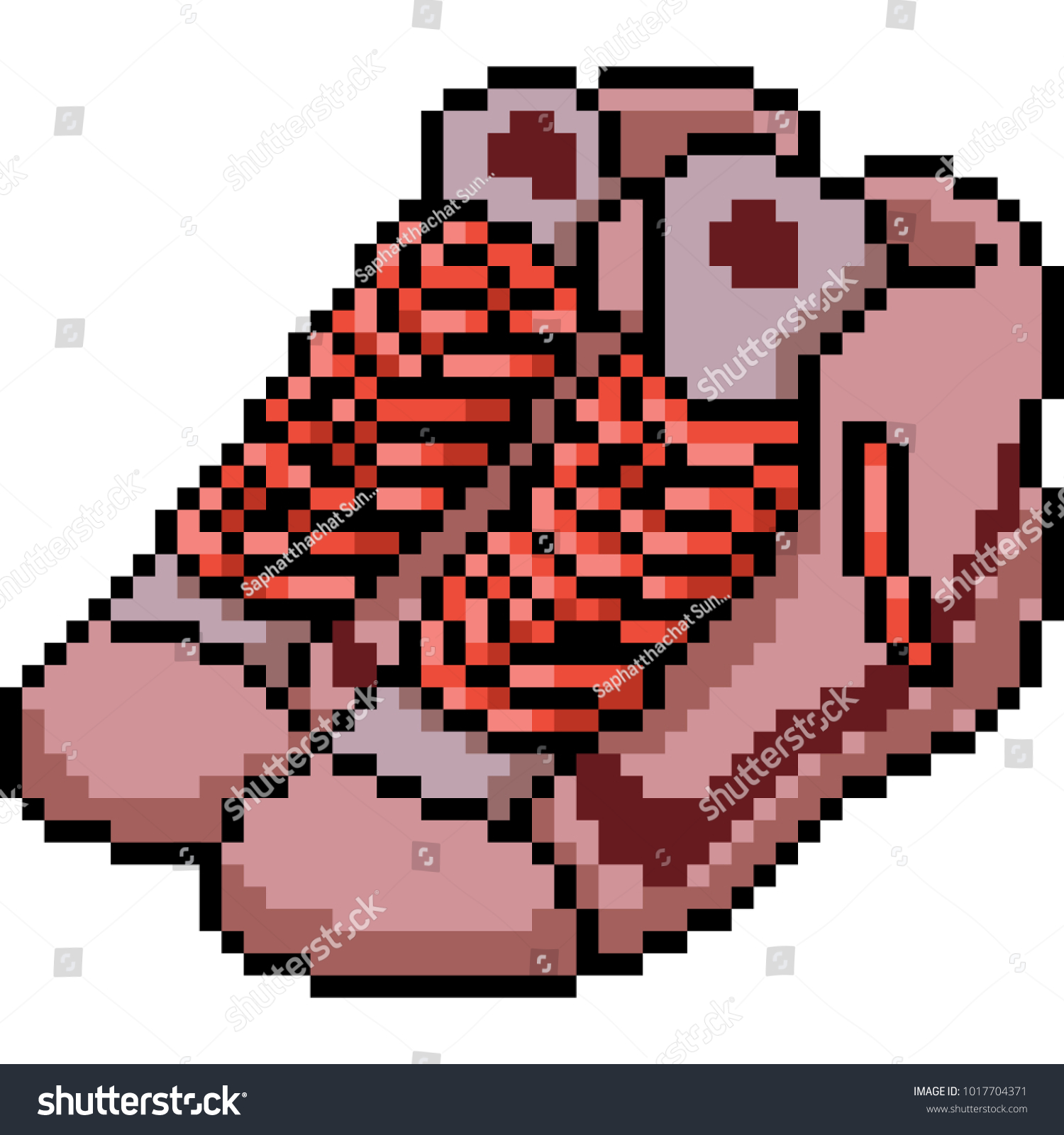Vector Pixel Art Red Shoes Isolated Stock Vector (Royalty Free ...