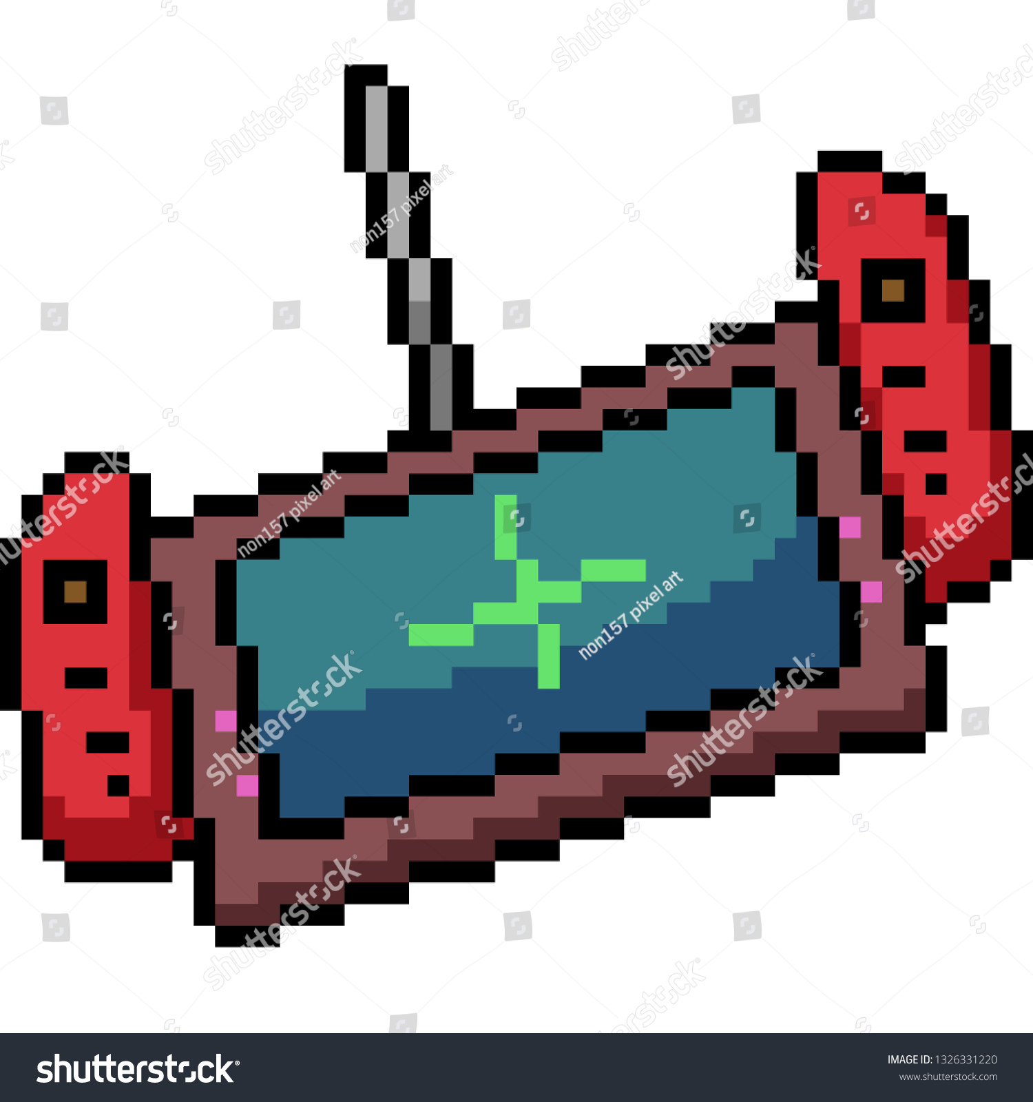 Vector Pixel Art Remote Control Isolated: เวกเตอร์สต็อก (ปลอดค่า ...
