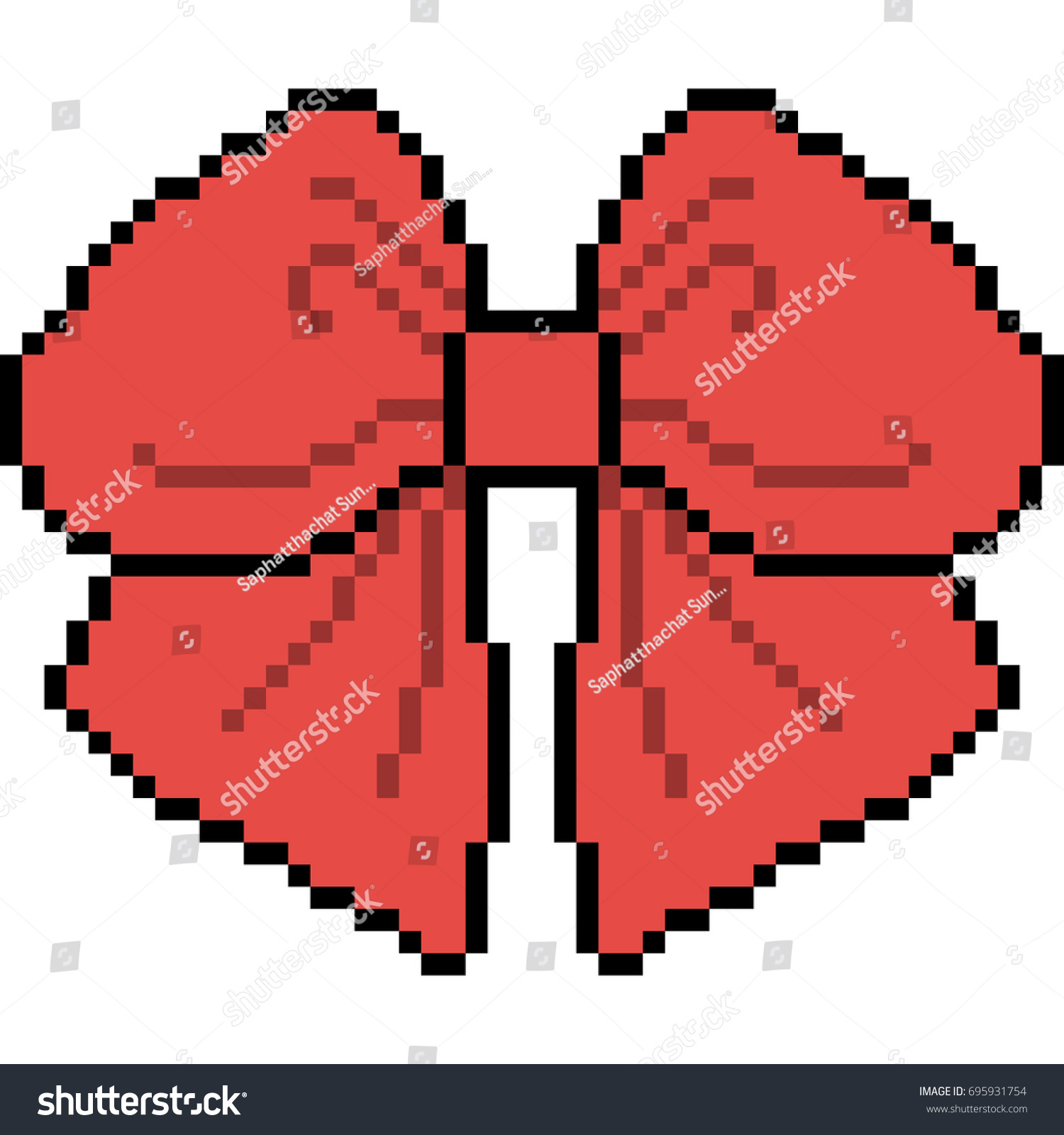 Vector Pixel Art Ribbon Isolated Stock Vector (Royalty Free) 695931754 ...