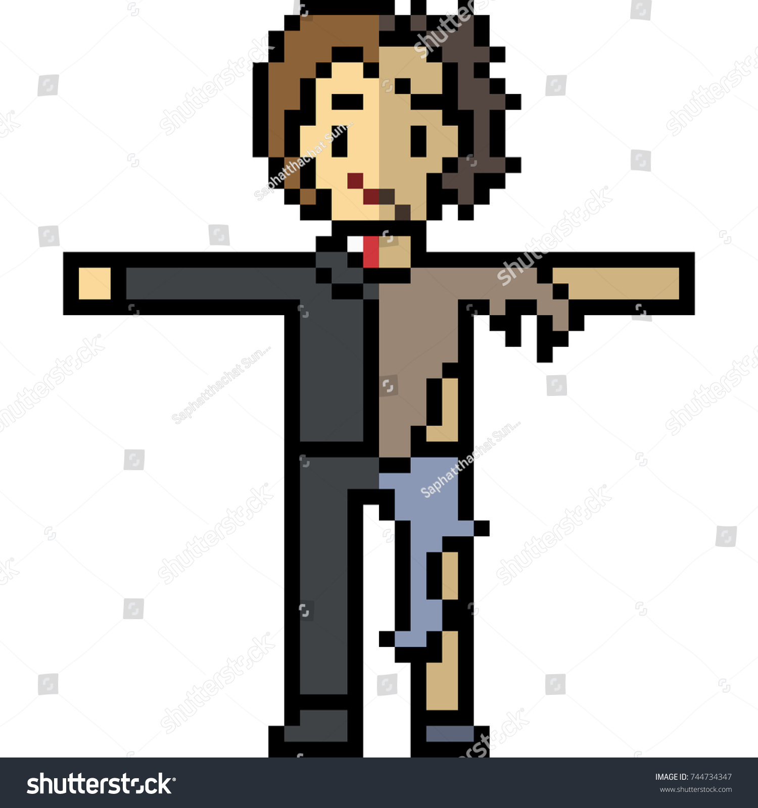 Vector Pixel Art Rich Poor Isolated: Vector có sẵn (miễn phí bản quyền ...
