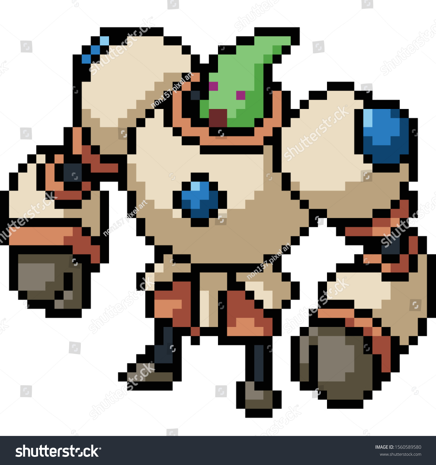 Vector Pixel Art Robot Isolated Cartoon: стоковая векторная графика ...