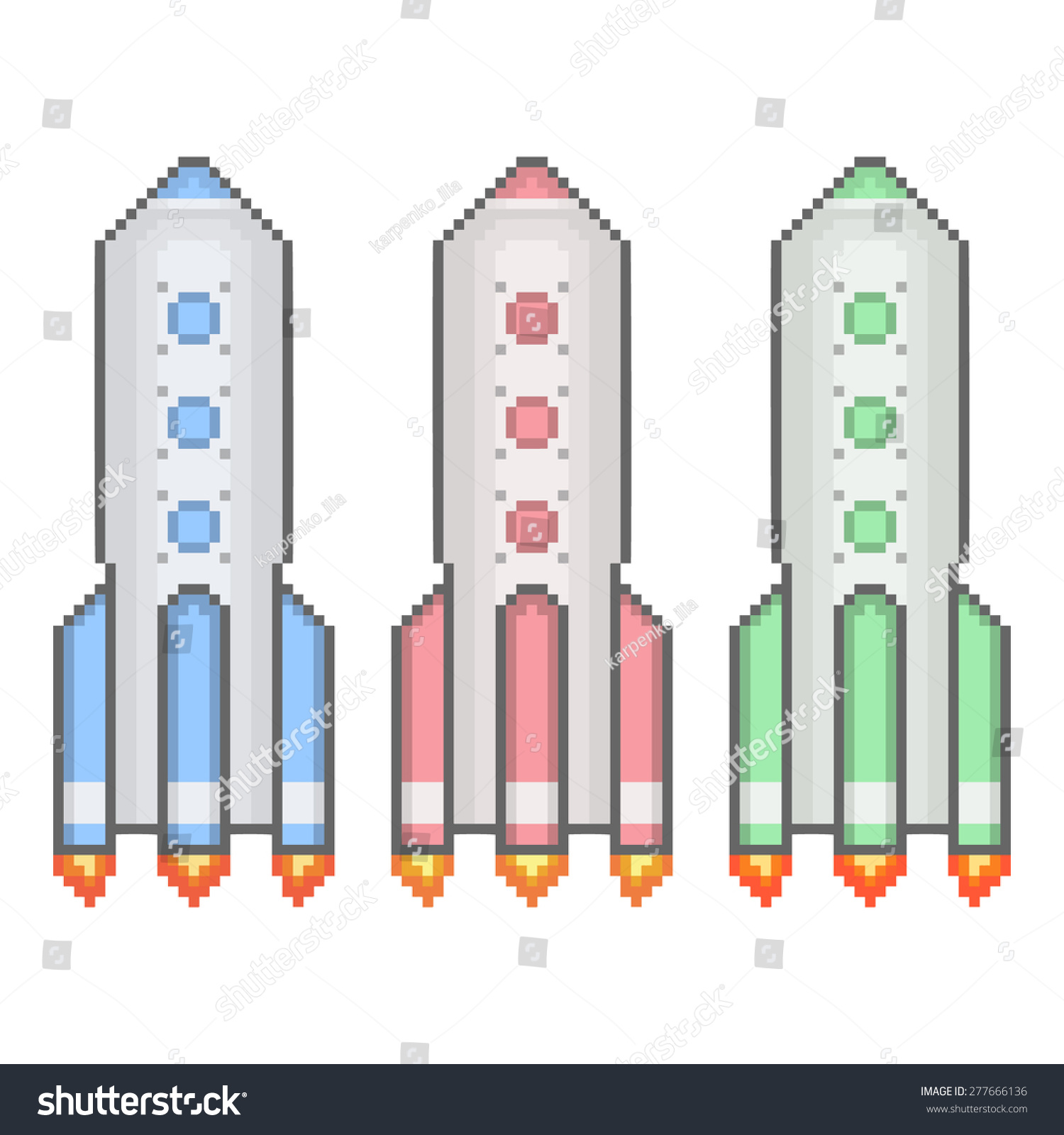 Vector Pixel Art Rocket Games Design: vector de stock (libre de ...