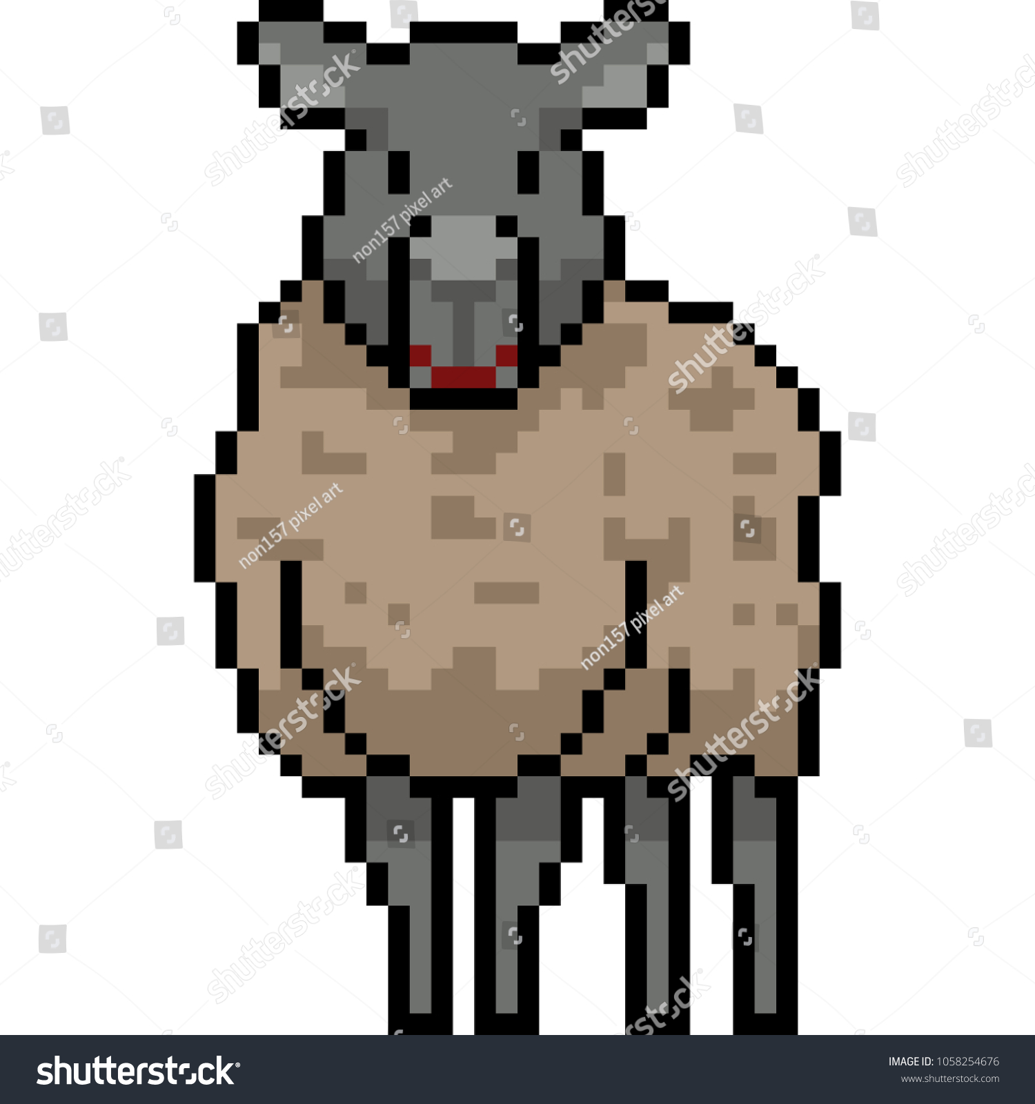 Vector Pixel Art Sheep Isolated Cartoon: vetor stock (livre de direitos ...