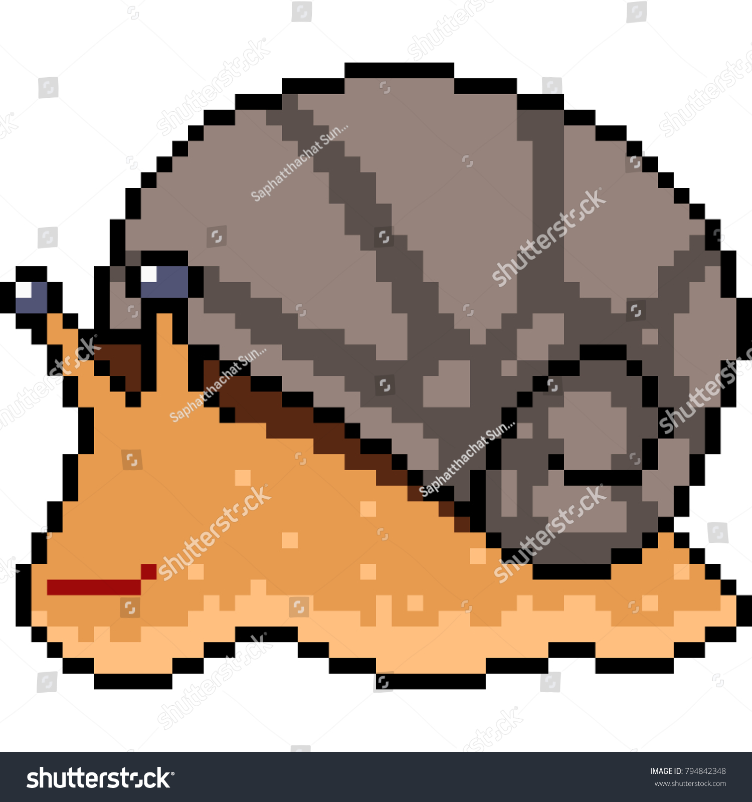 Vector Pixel Art Snail Isolated Stock Vector (Royalty Free) 794842348