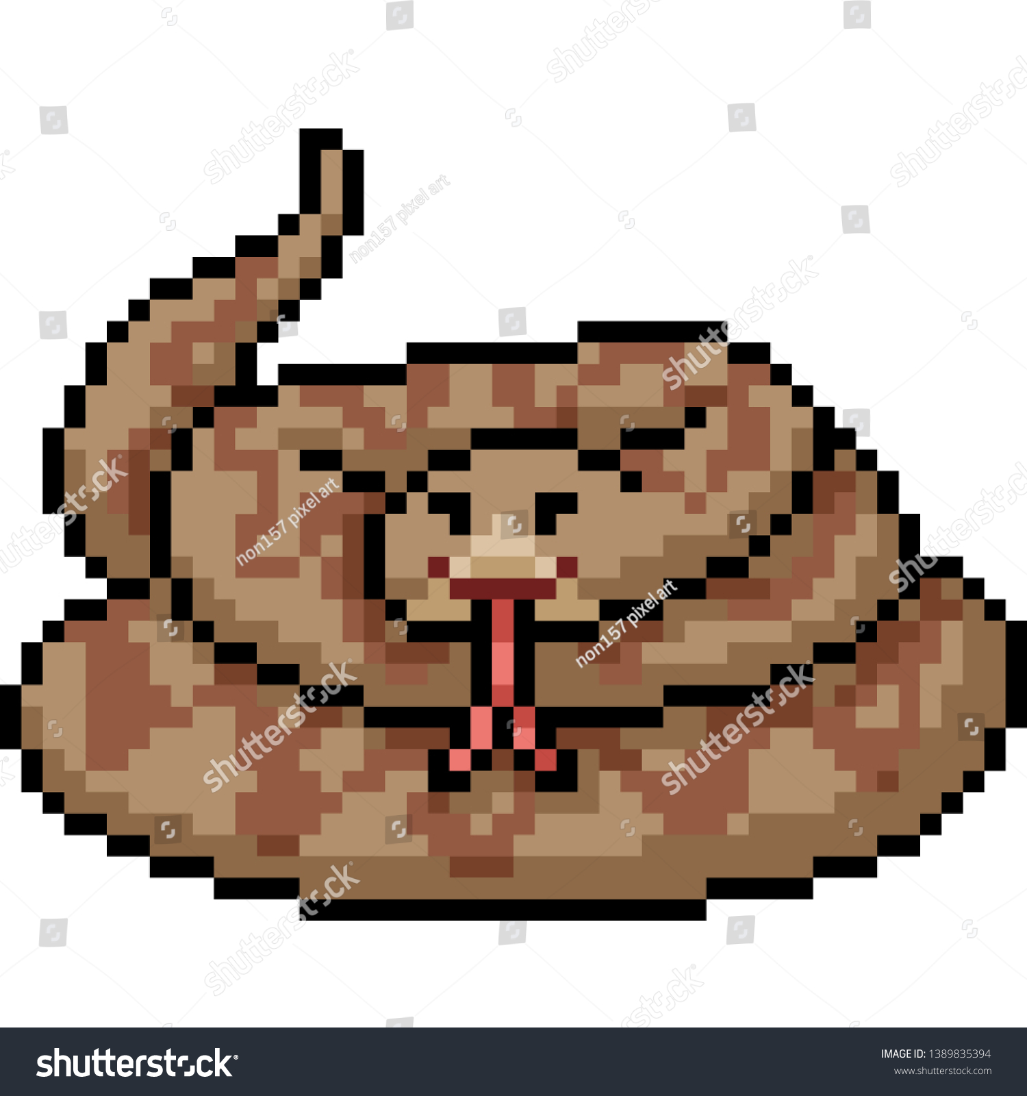 Vector Pixel Art Snake Coiled Isolated: vector de stock (libre de ...