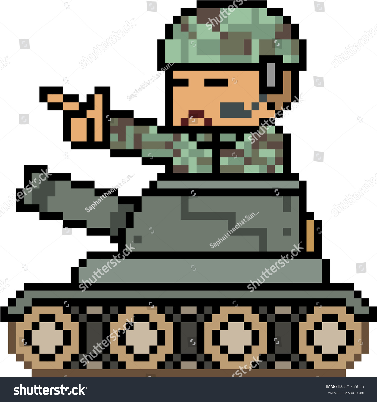 Vector Pixel Art Soldier Isolated: vetor stock (livre de direitos ...
