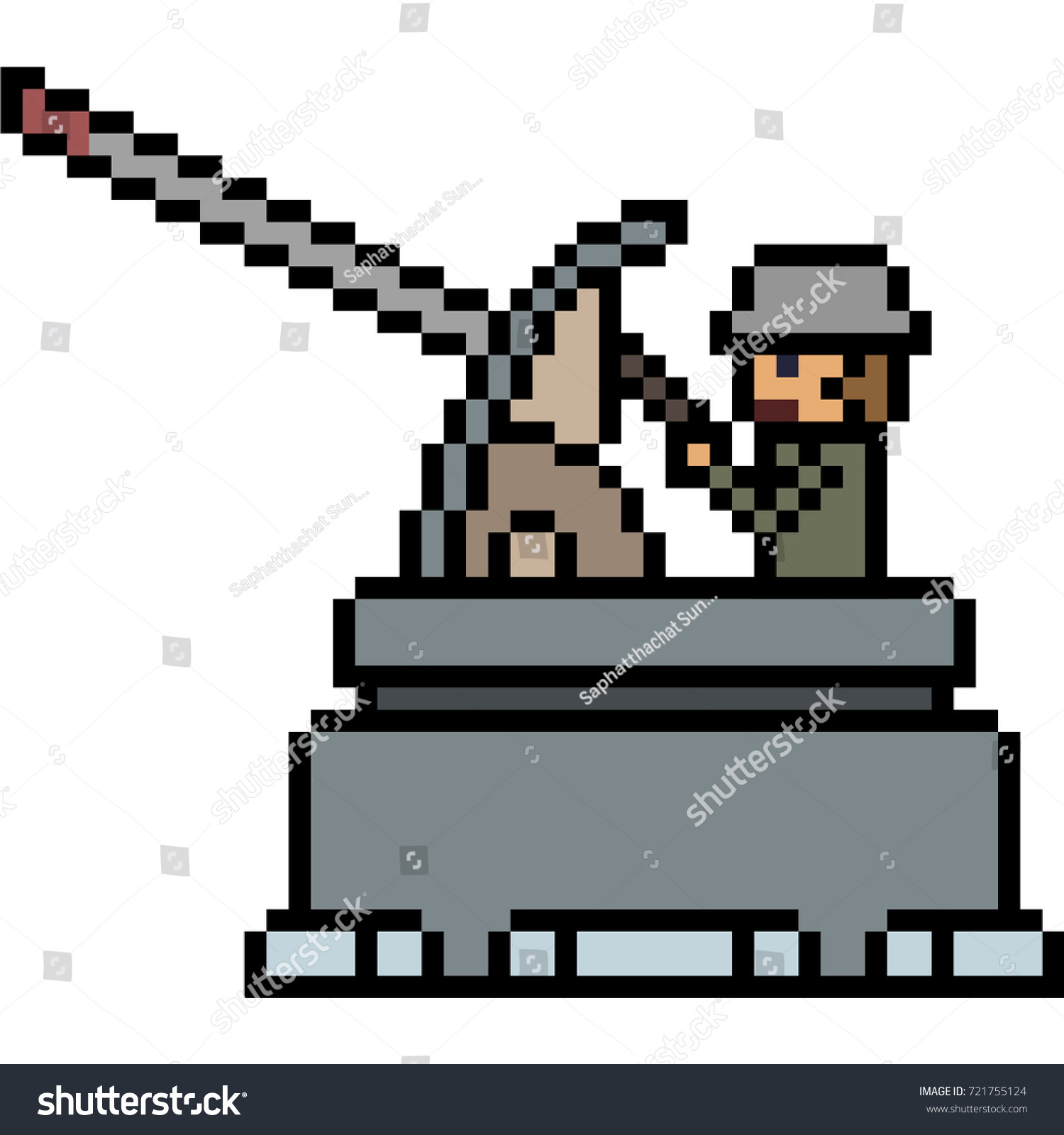 Vector Pixel Art Soldier Isolated Stock Vector (Royalty Free) 721755124