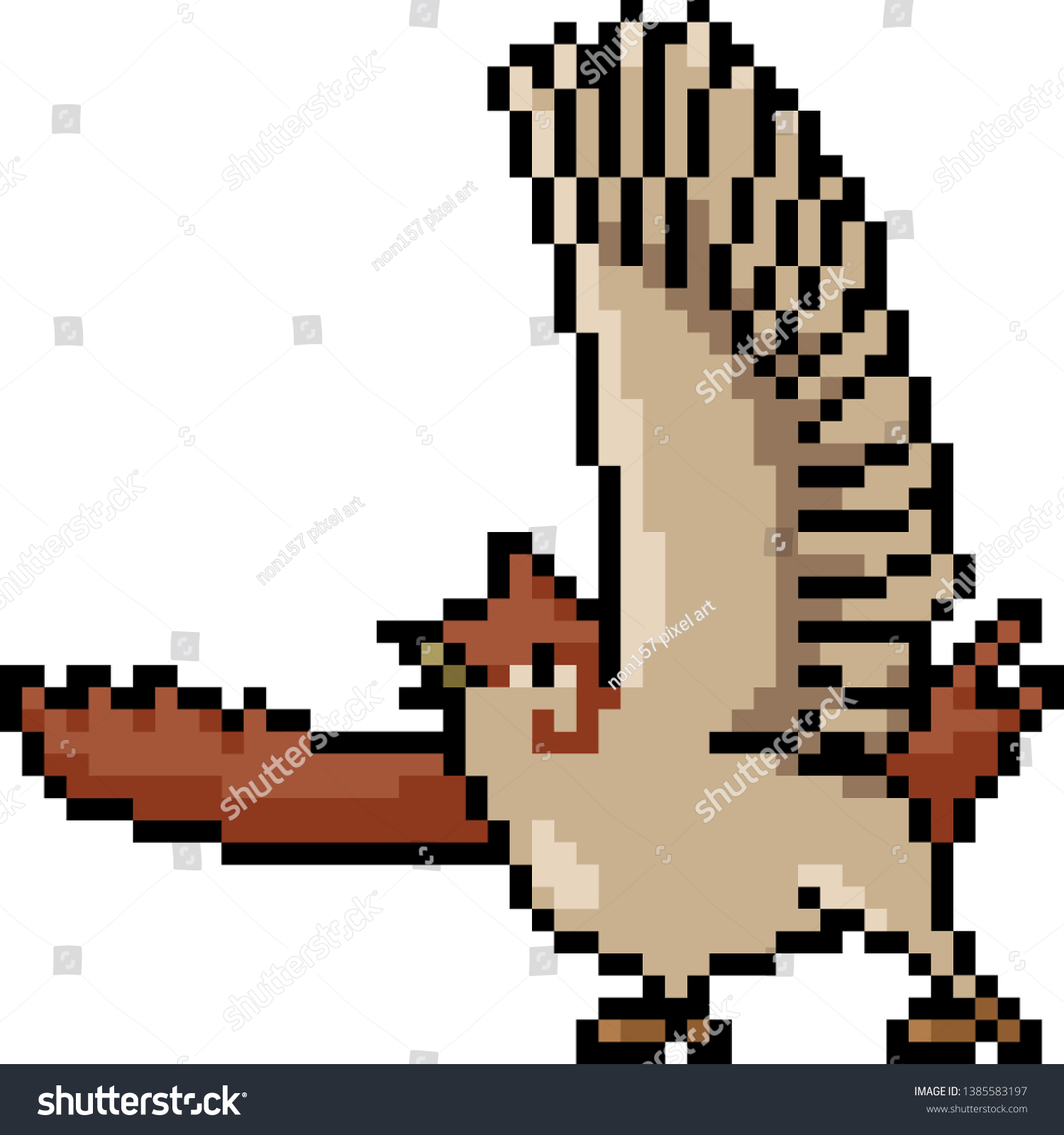 Vektor Stok Vector Pixel Art Sparrow Action Isolated (Tanpa Royalti ...