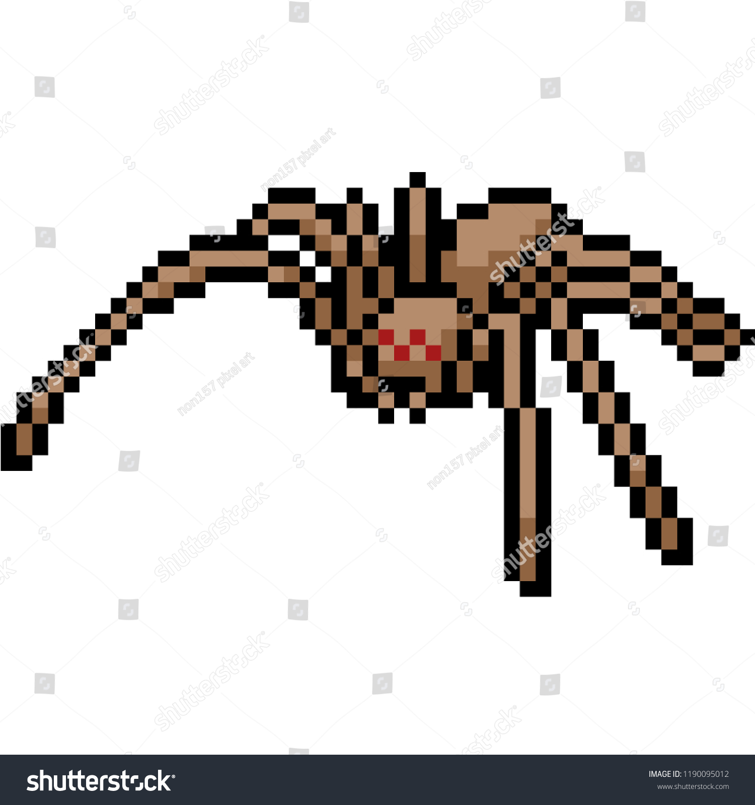 Vector Pixel Art Spider Isolated Cartoon: เวกเตอร์สต็อก (ปลอดค่า ...