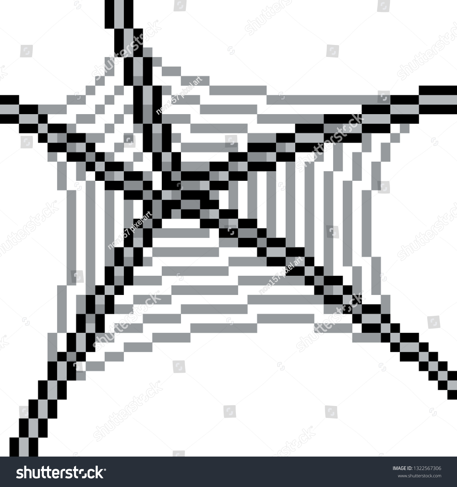 Vector Pixel Art Spider Web Isolated: เวกเตอร์สต็อก (ปลอดค่าลิขสิทธิ์ ...